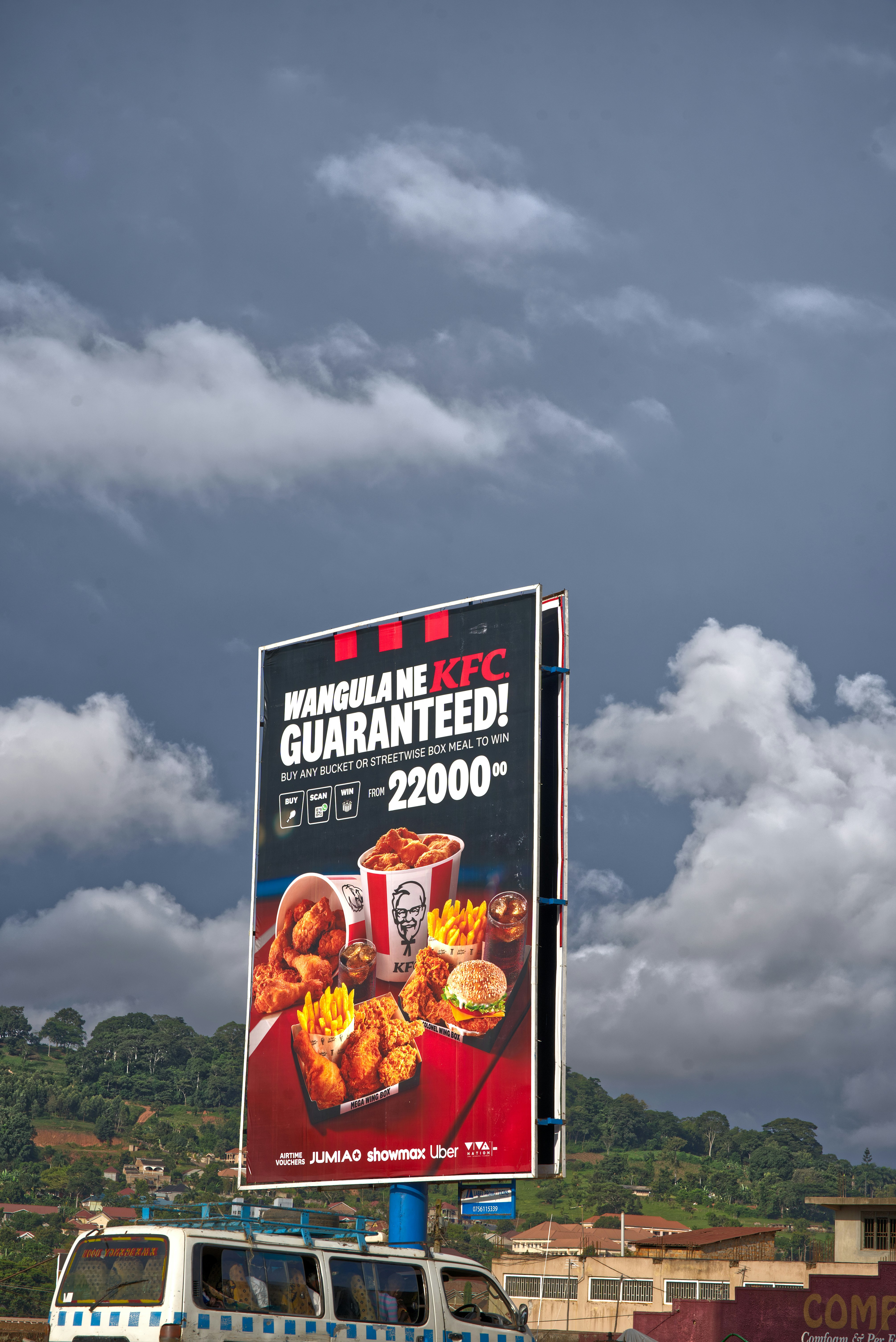 Burger King Billboard Rising Over a Quiet Town