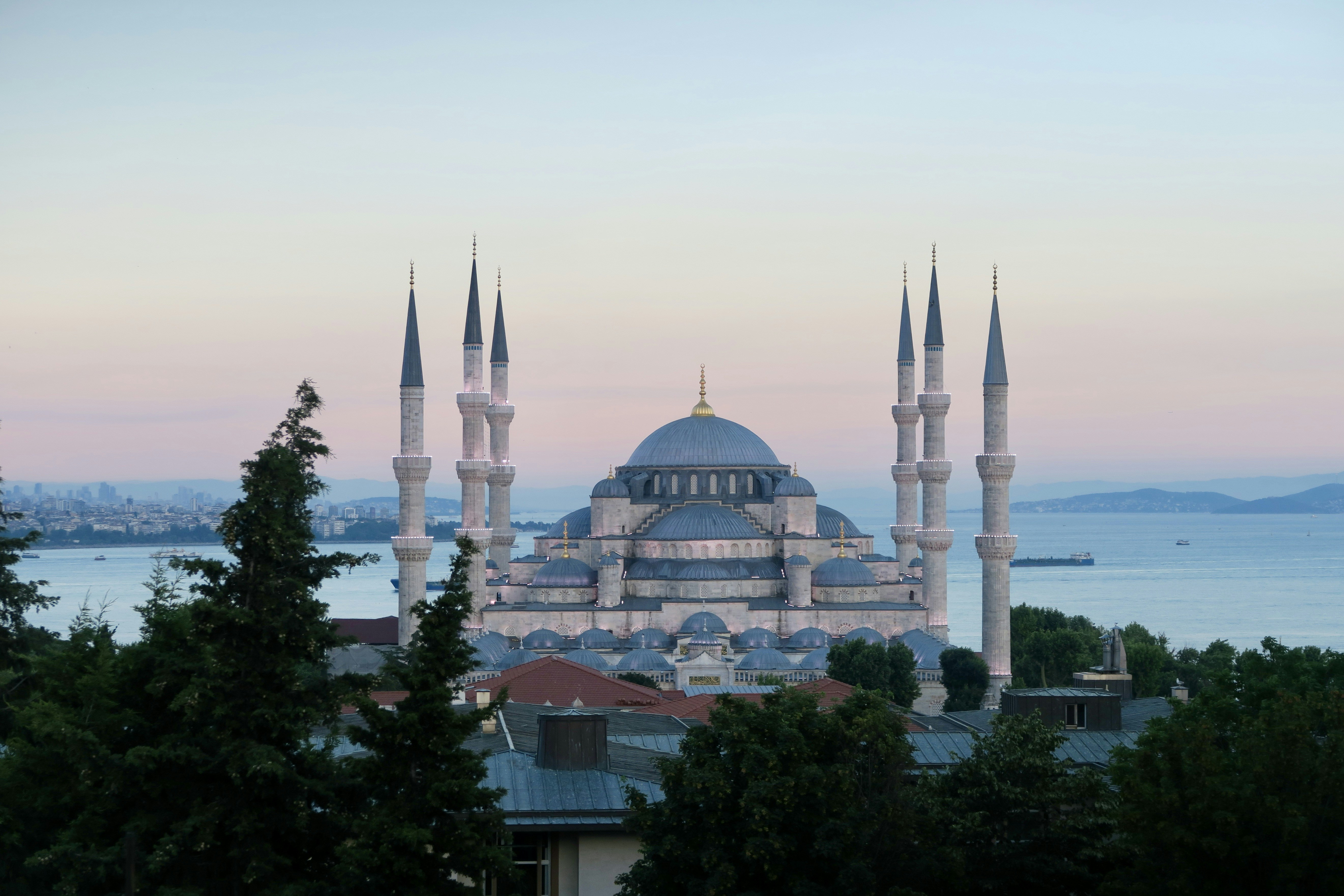 Azure Domes and Twin Minarets Rising Over the Bosphorus