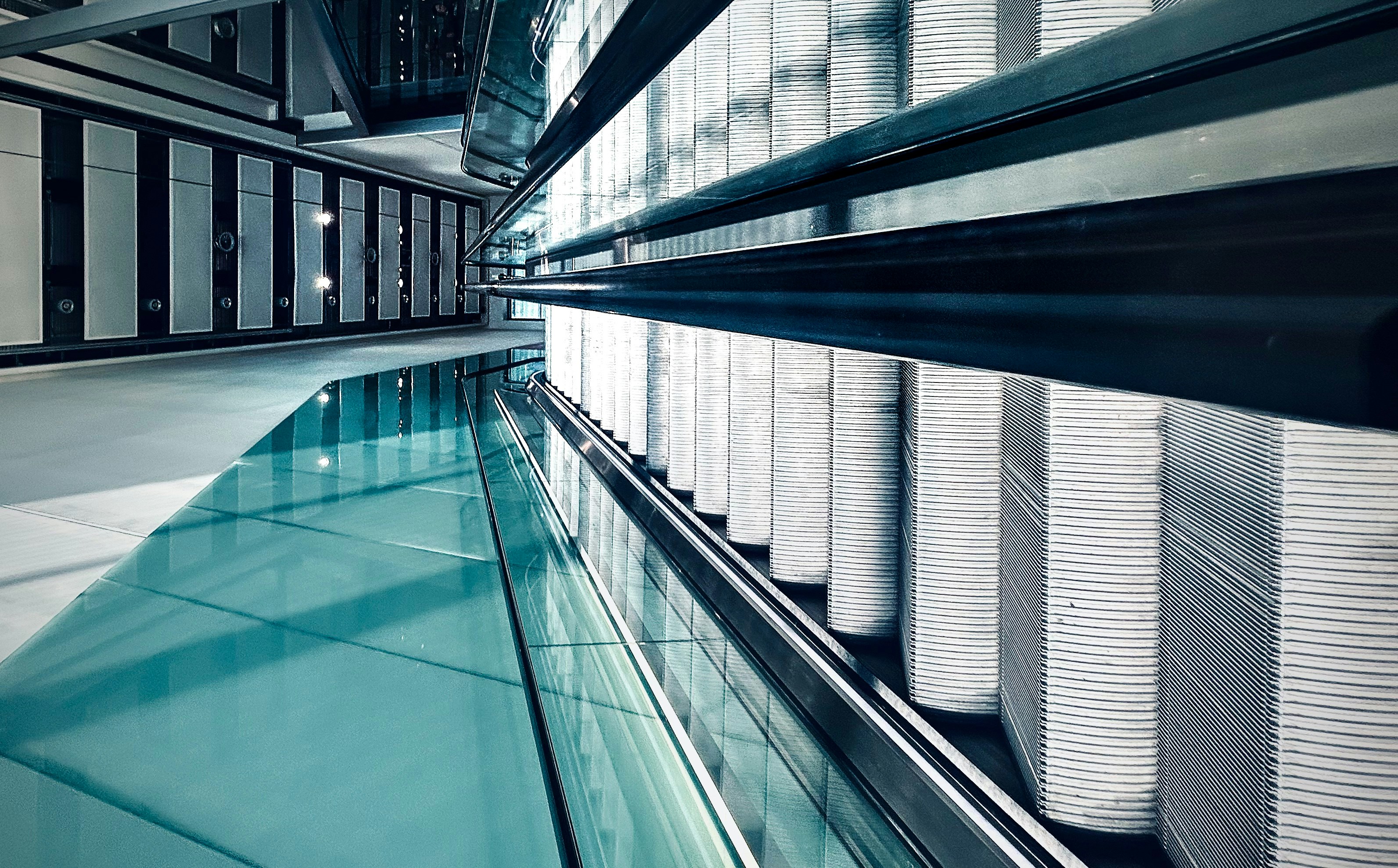 Converging Lines: An Architectural Corridor as Glass and Steel