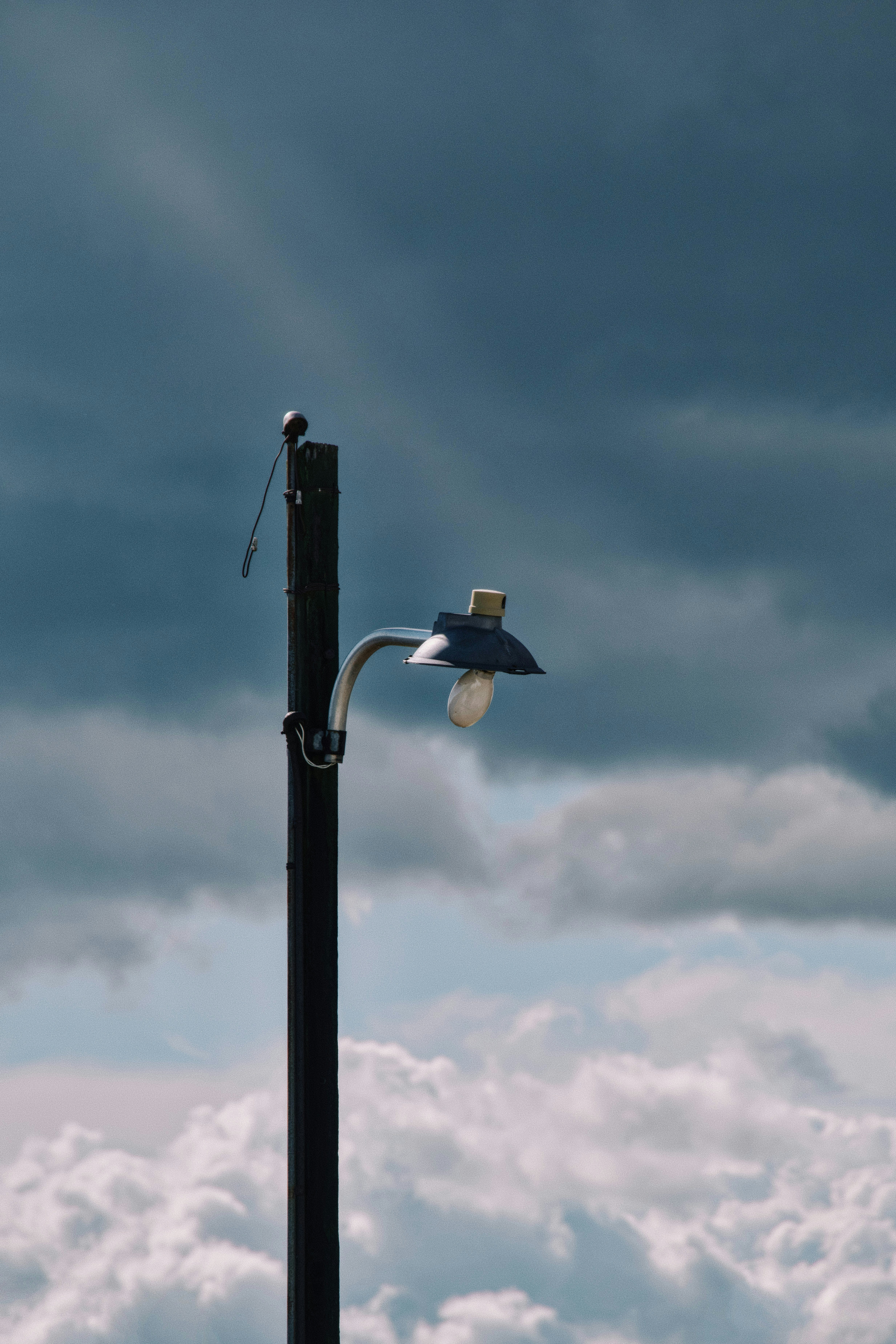 Singleton Streetlight Reaching Toward the Storm