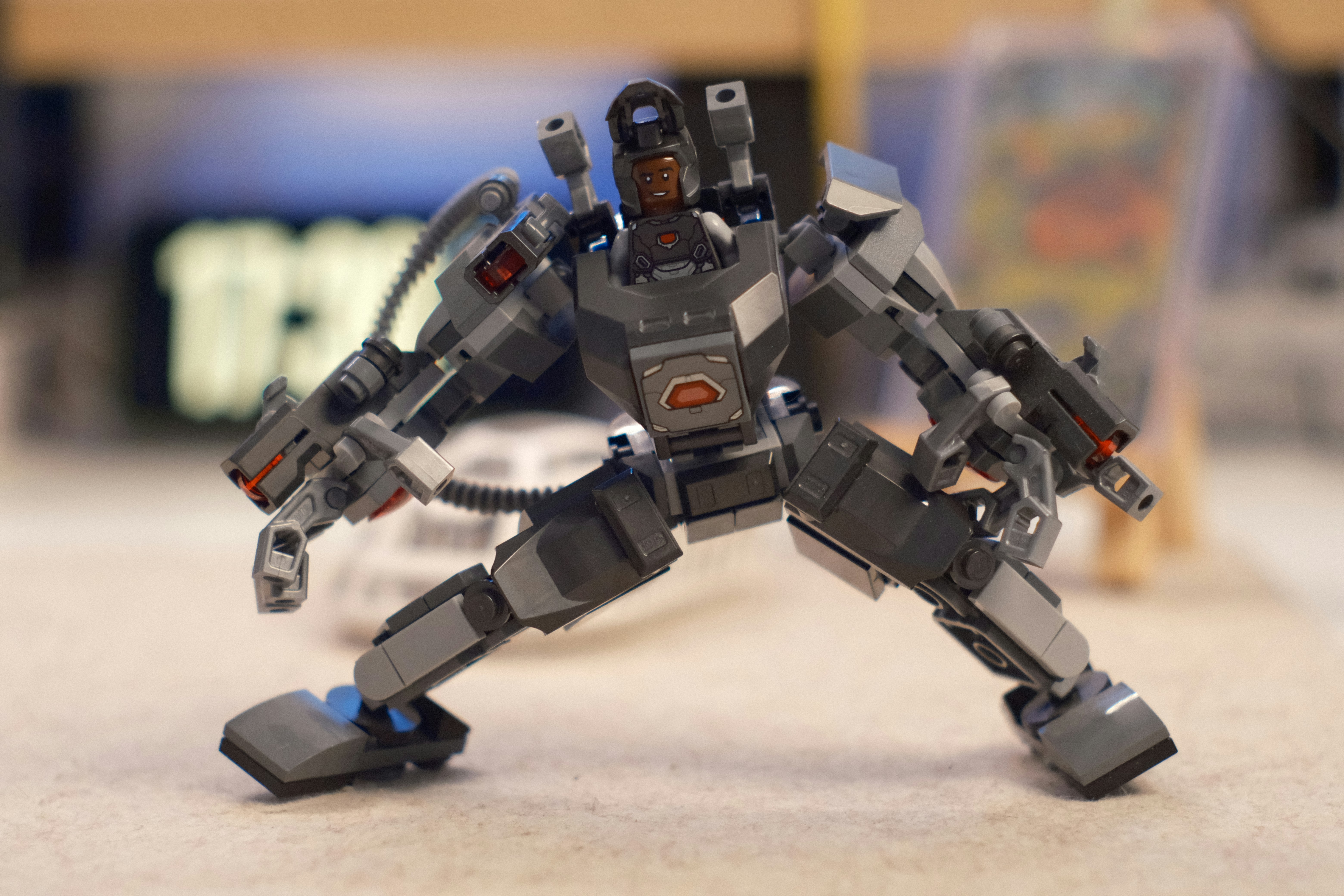 Armored Mech Stance: A LEGO Robot Ready for Battle