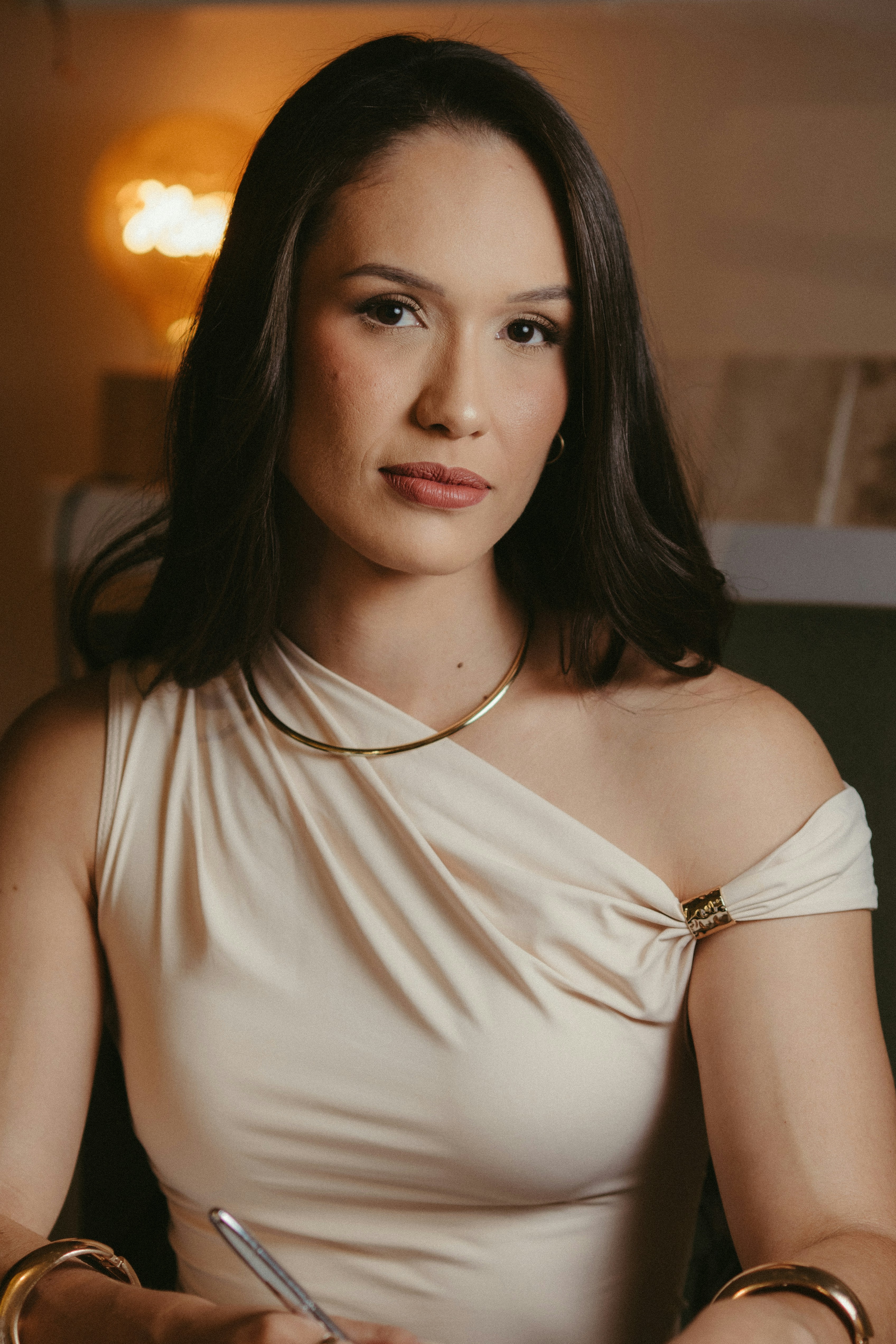 Evening Confidence: A Portrait with Velvet Light