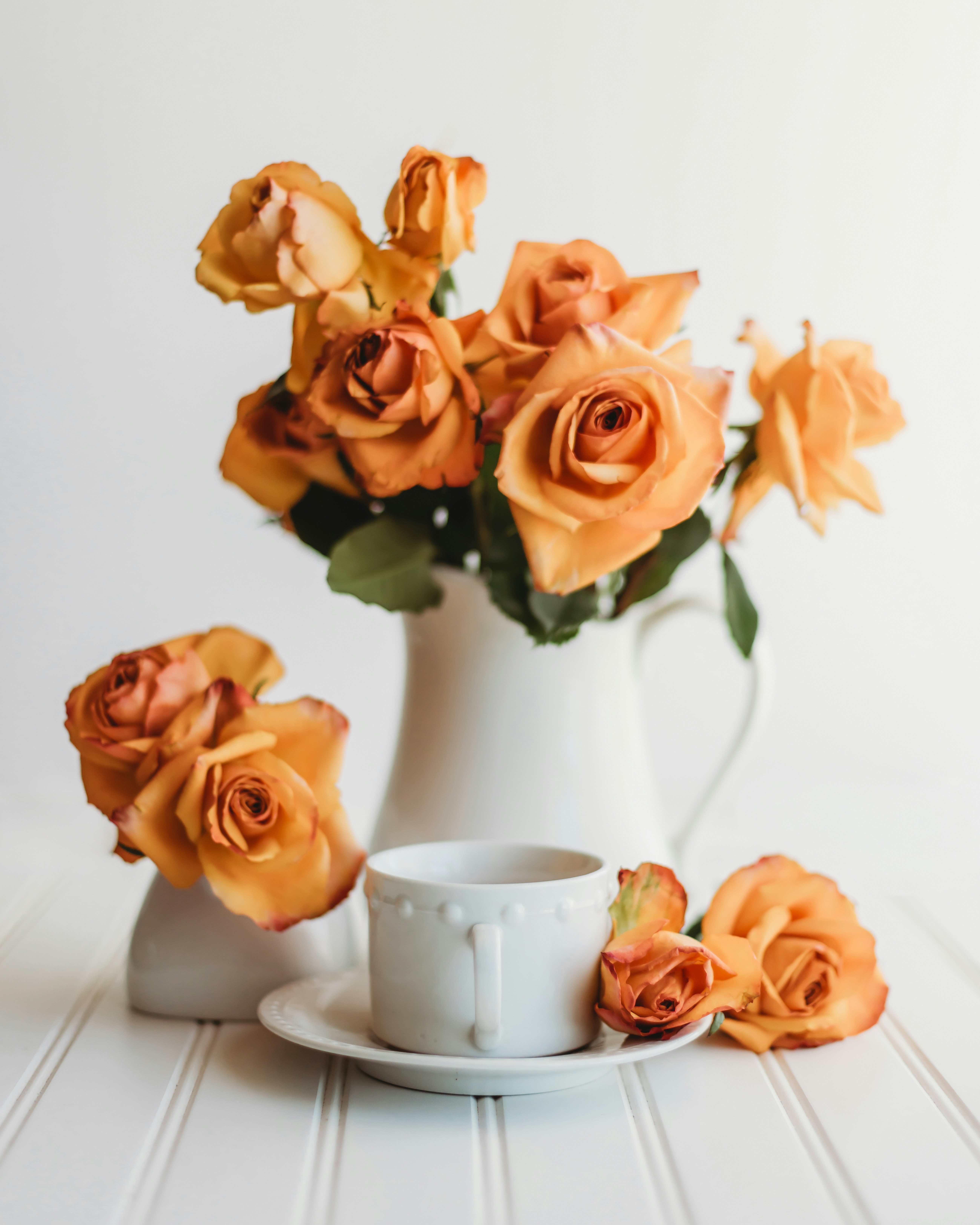 Orange Roses in a Quiet Stillness