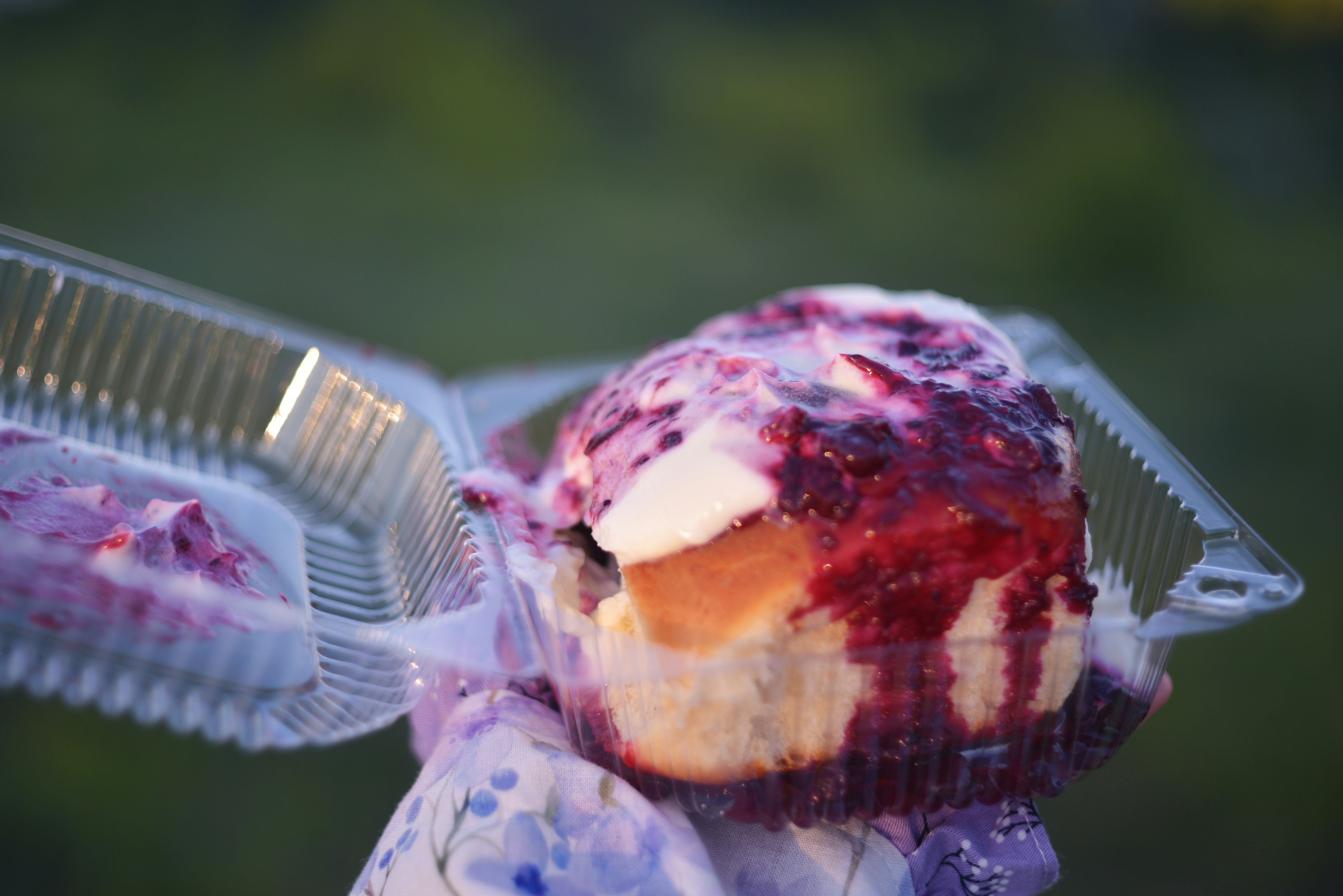 Berry-Drizzled Scoop in a Transparent Moment
