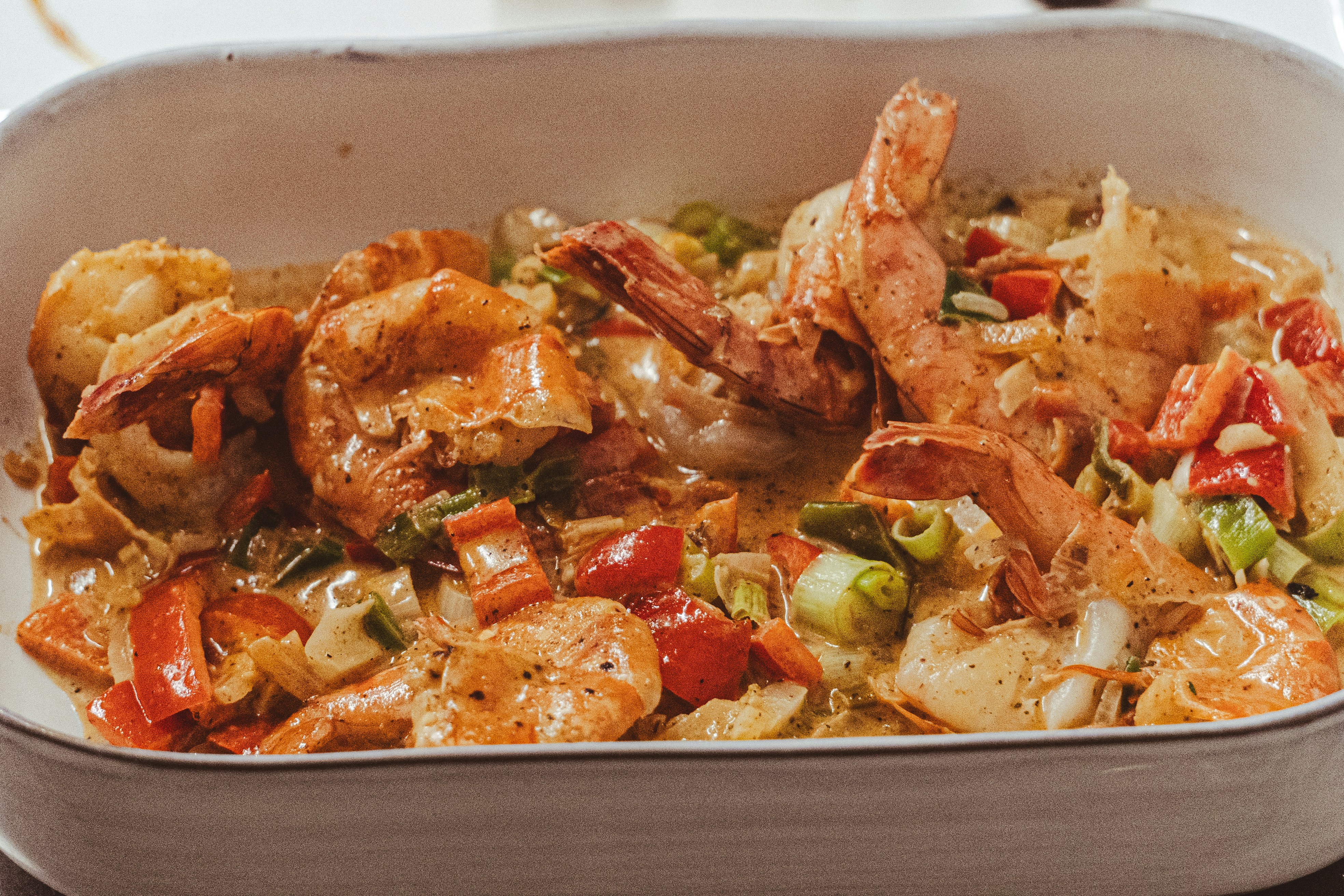 Shrimp Medley in Creamy Pepper-Cilled Skillet