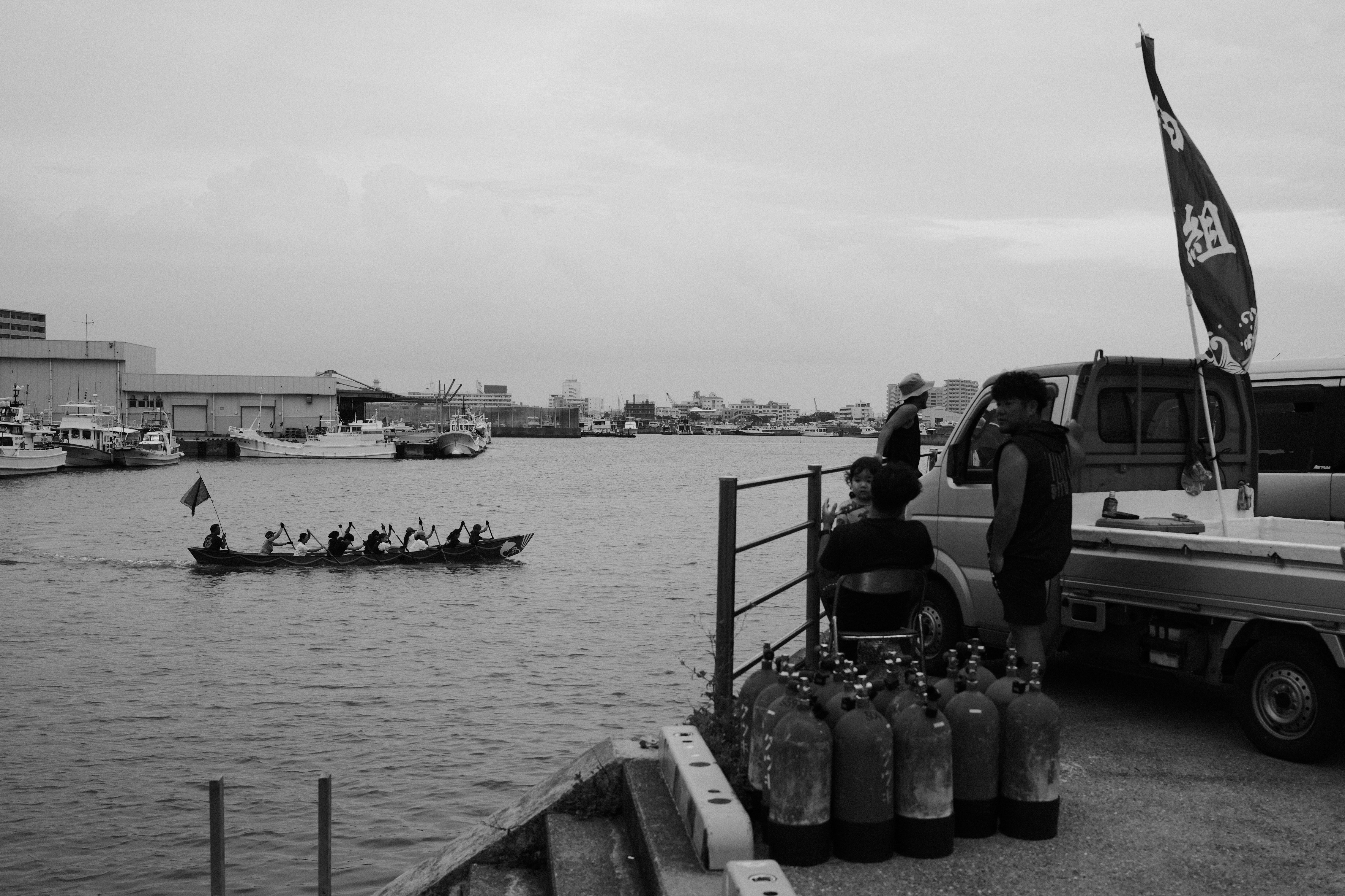 Harbor Cards and Containers: A Quiet Dockside Moment