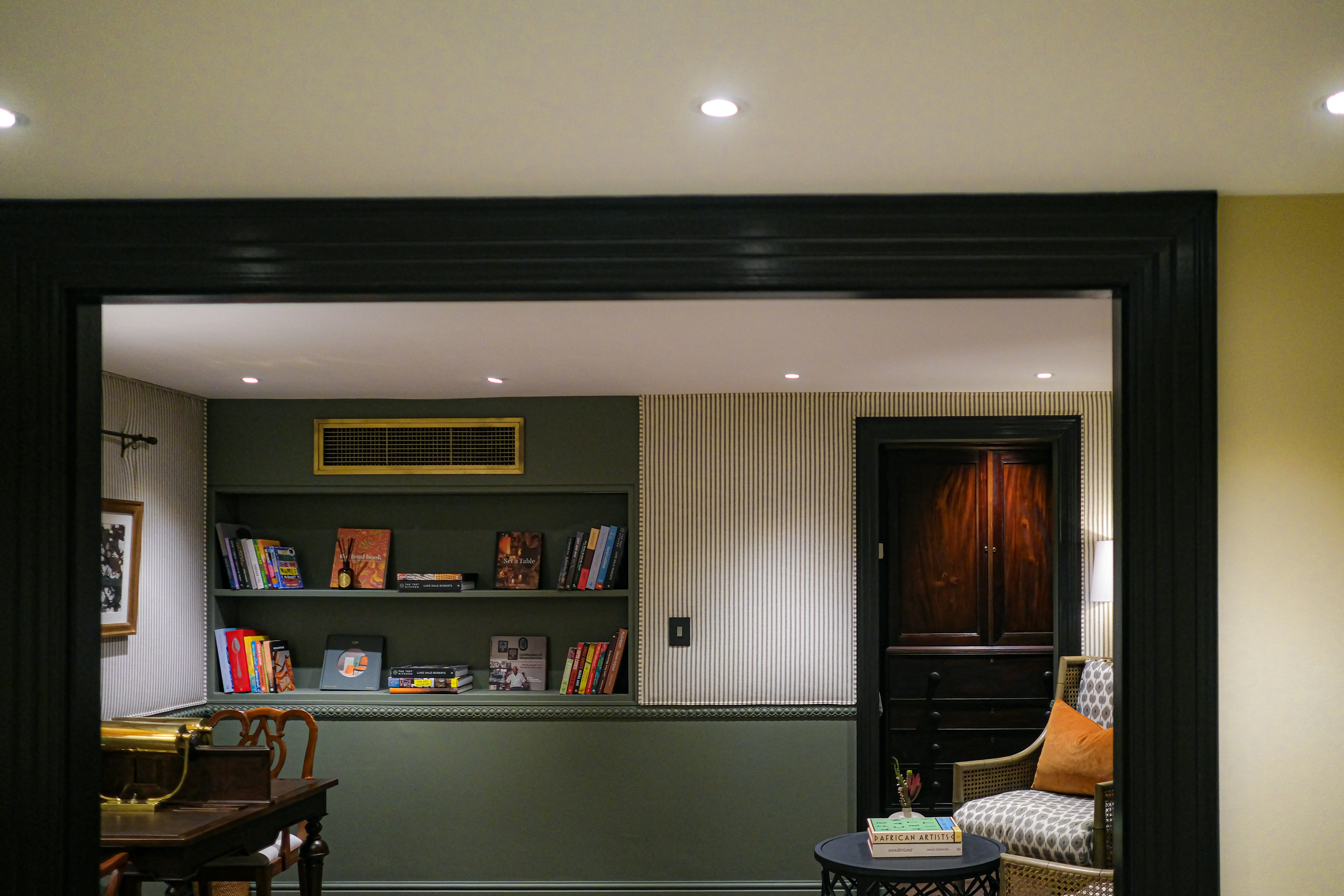 Doorway View into a Quiet Reading Nook