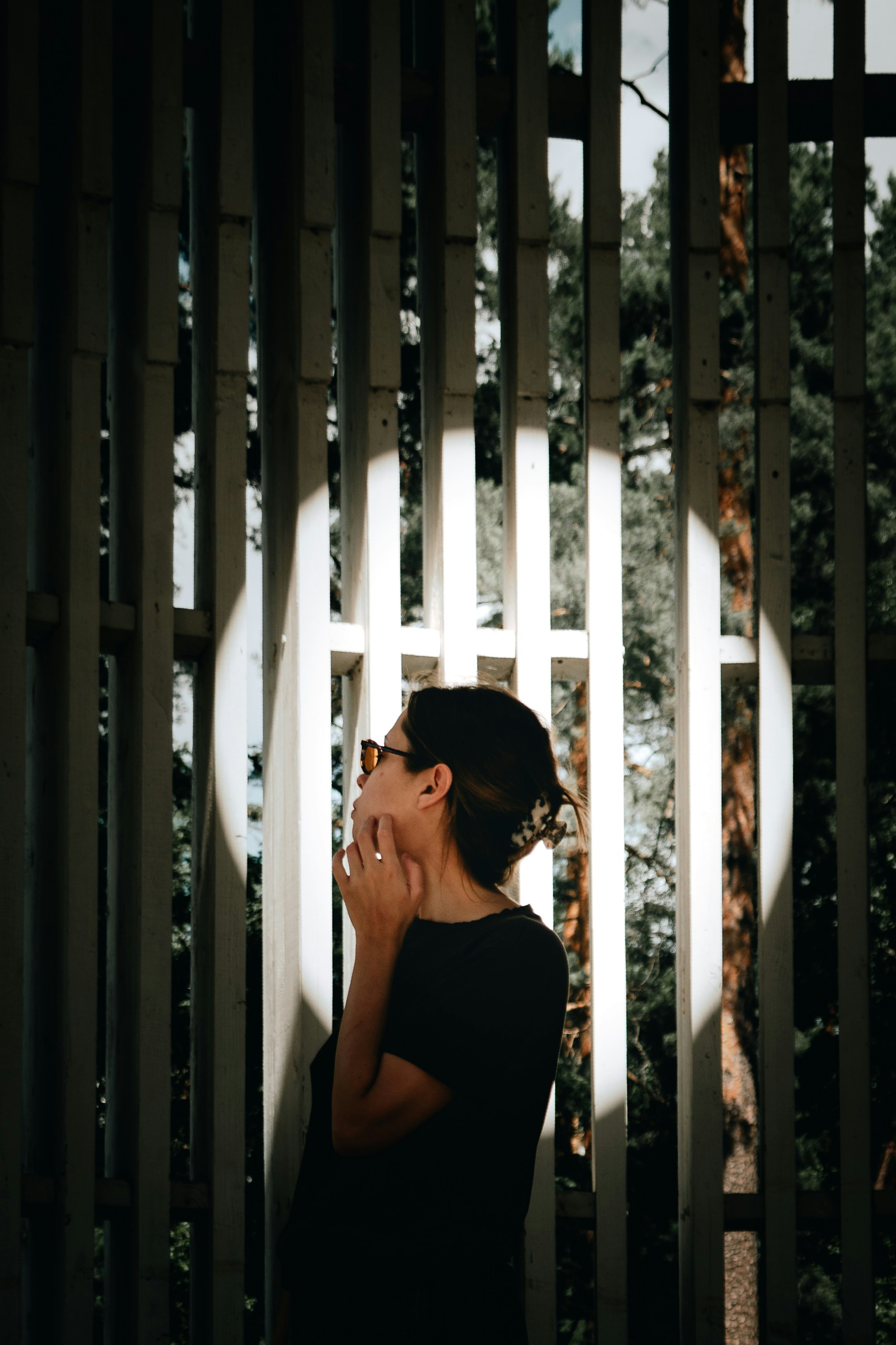 Silhouette in the Gaps: A Quiet Moment Between Light and Shadow