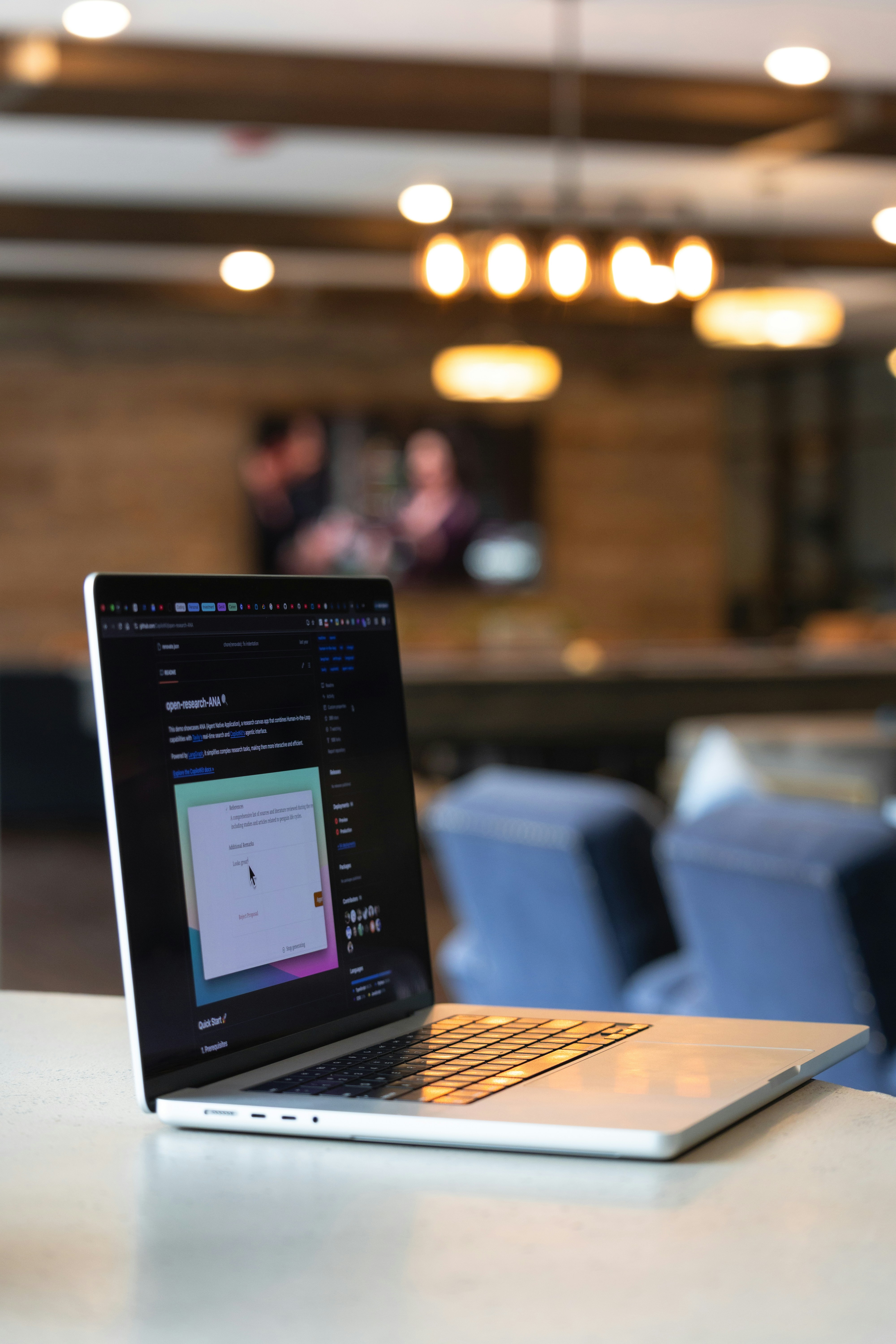 Startup Spotlight: A MacBook Pro in a Quiet Café Office