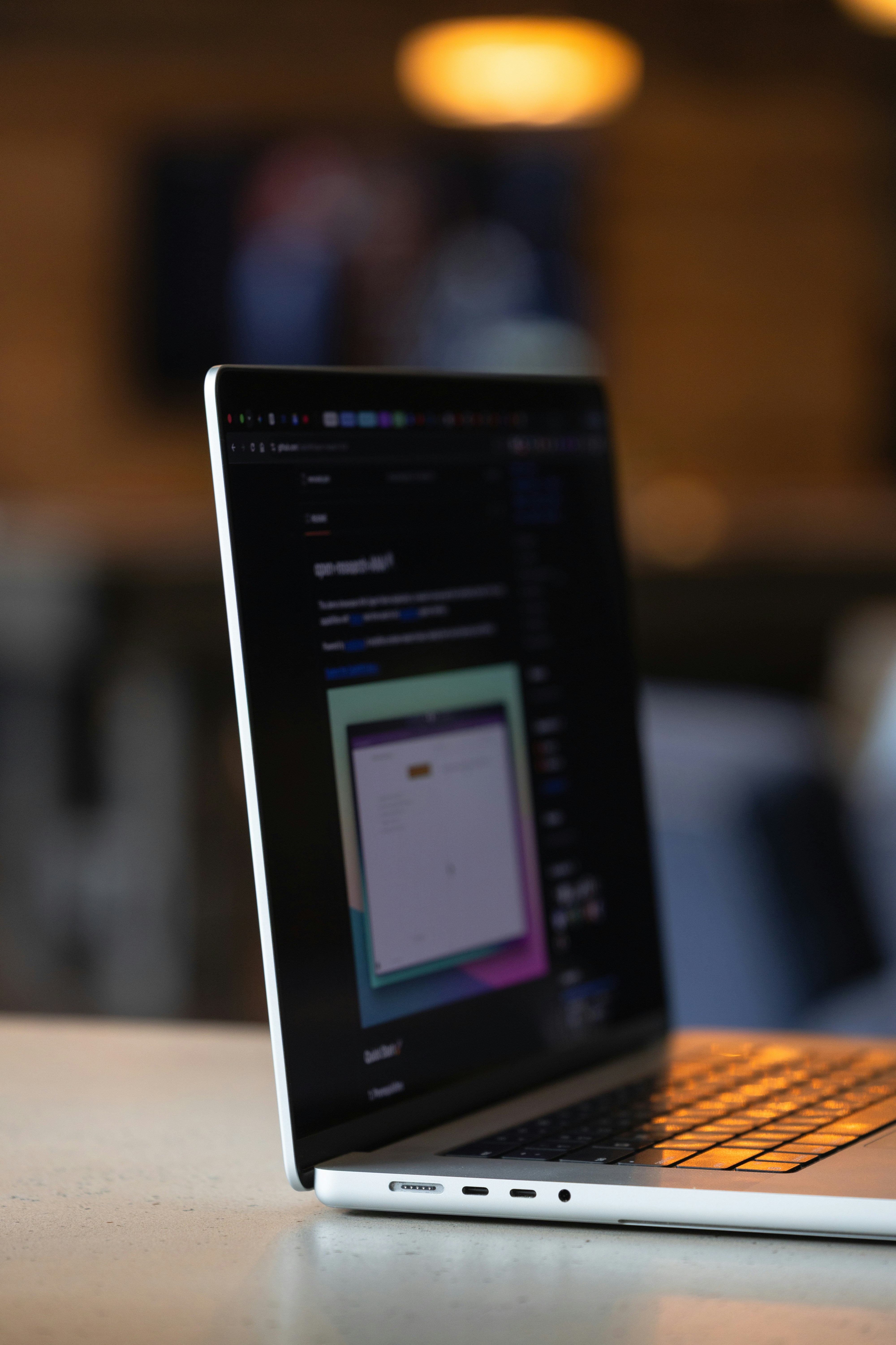 Laptop at the Edge: A Tilted Screen in a Quiet Workspace