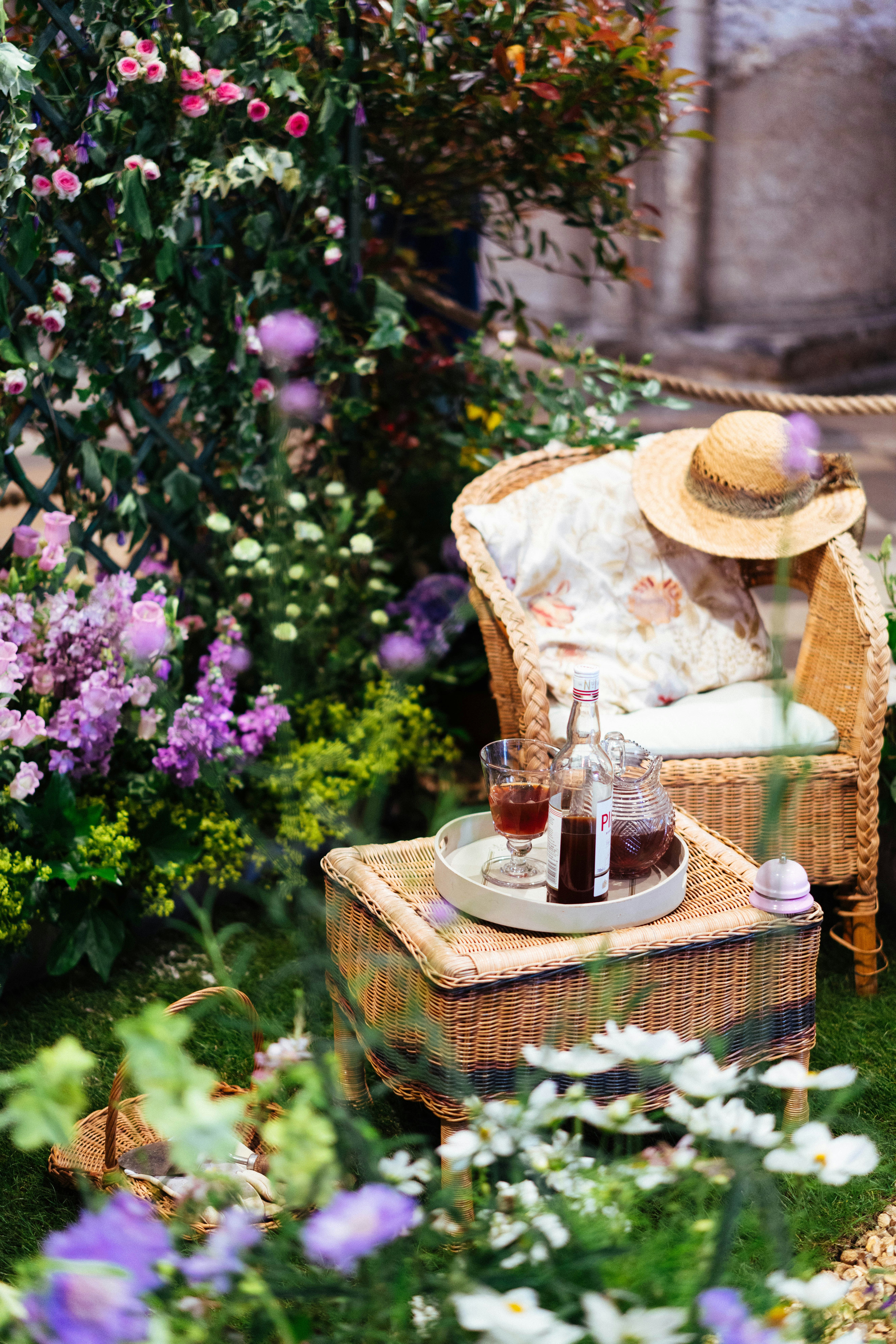 Tea for Two in a Blooming Corner