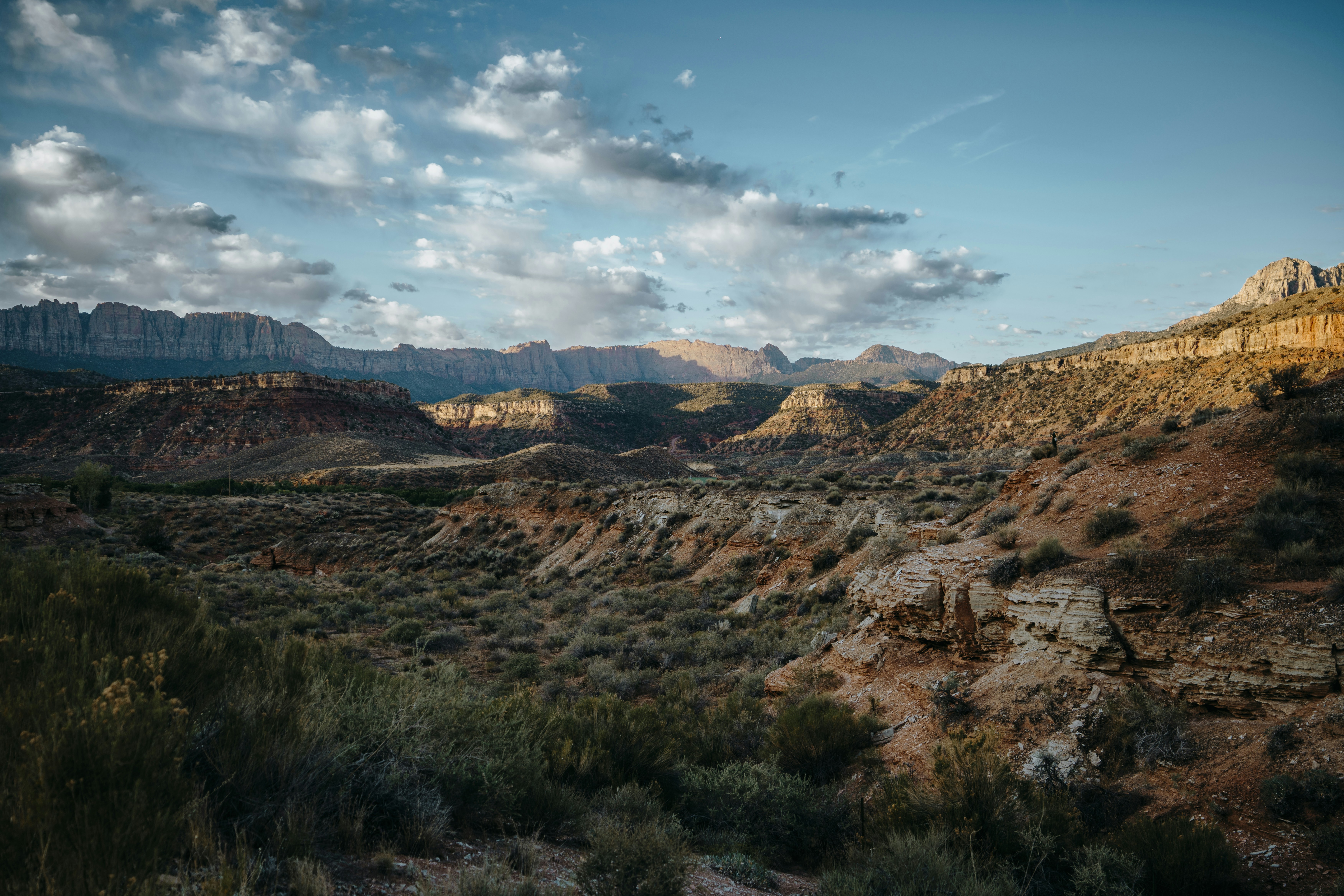 Dusty Canyon Vistas at Late Day Light