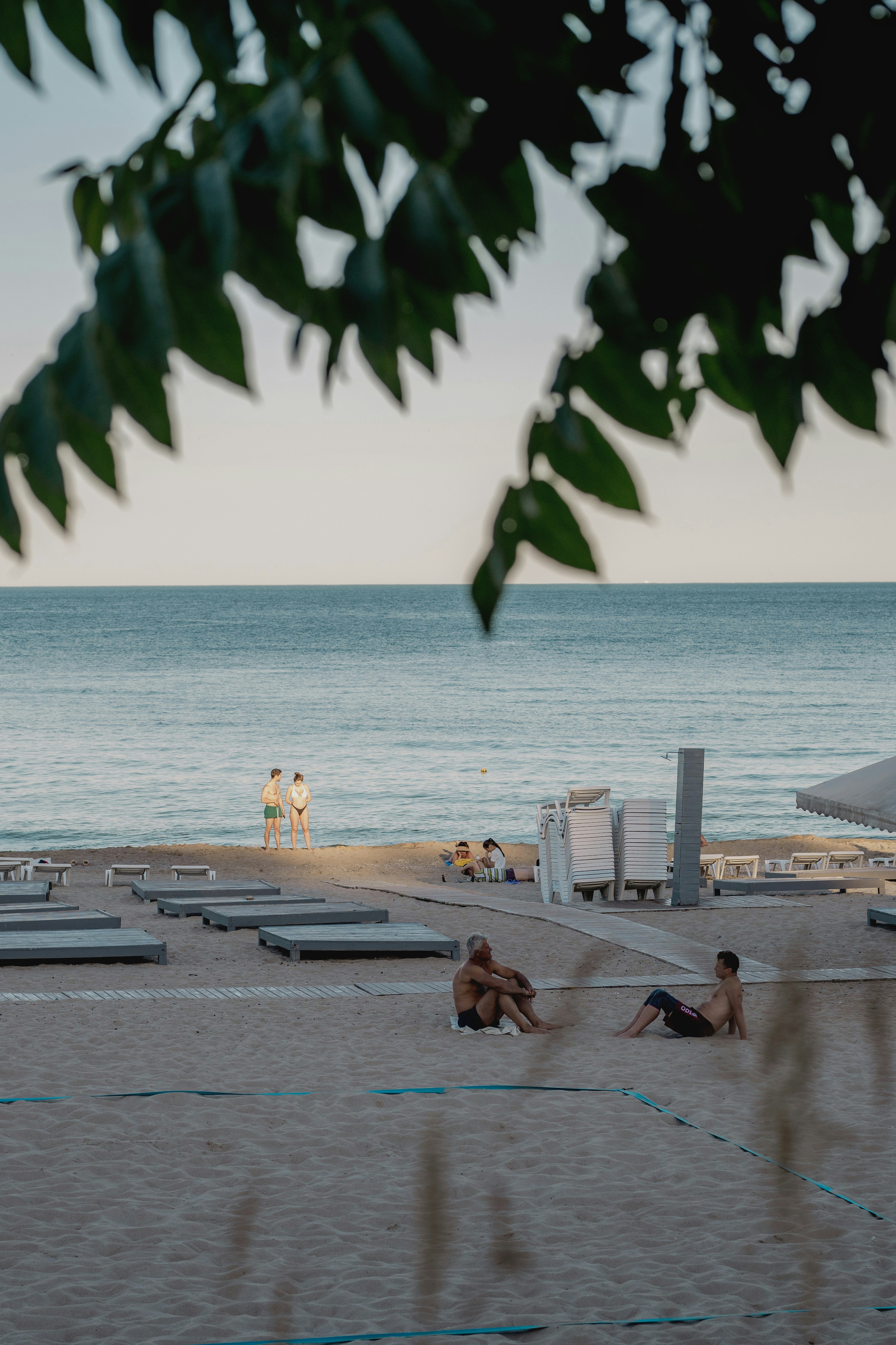 Beachfront Moment: Quiet Conversation by the Sea