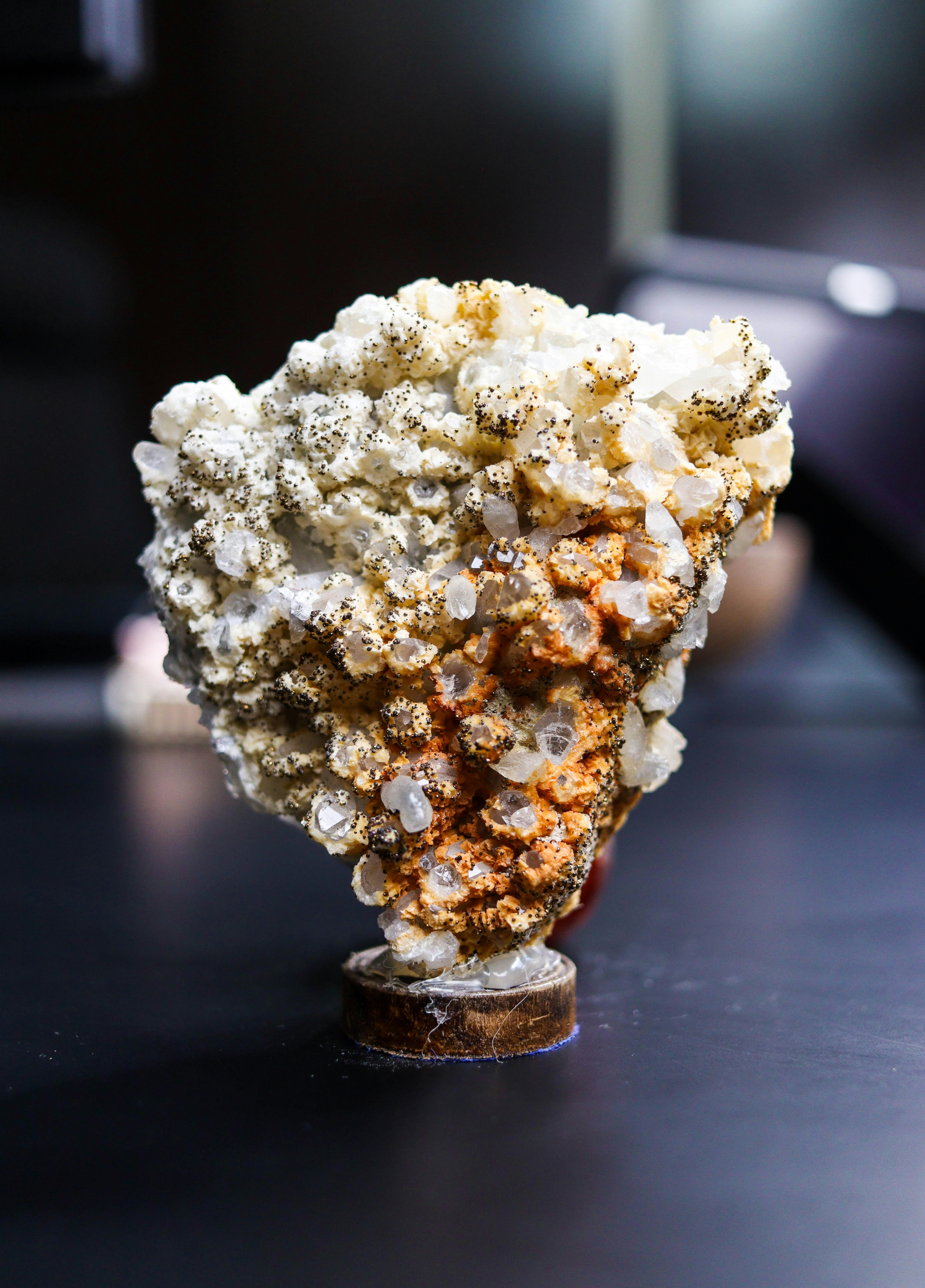 Crystalline Mushroom: A Close-Up of Sugar-Crystal Terrain on a Miniature Sculpture