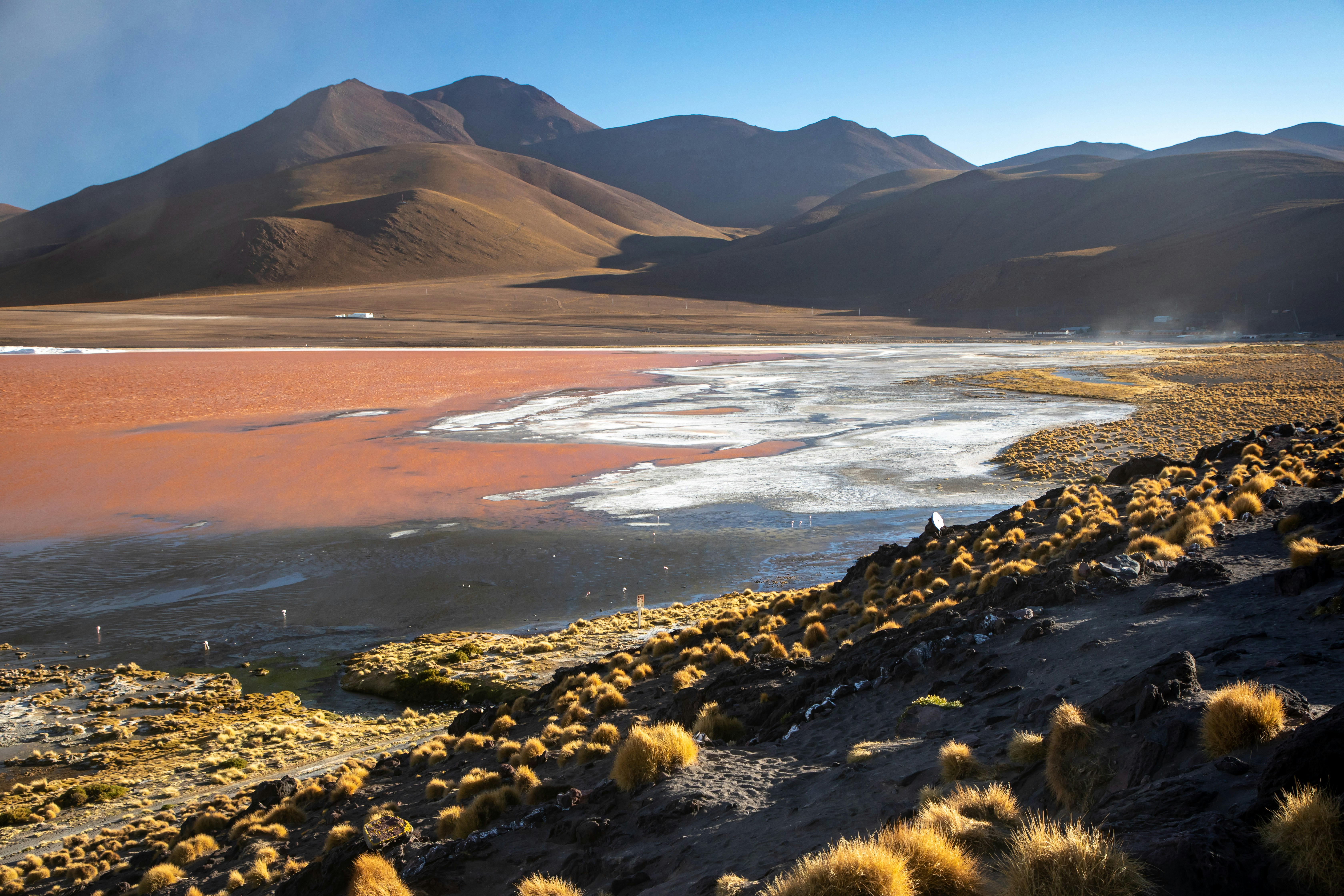 Desert Residue Under a Blue Dome: Salt Flats and Ridge