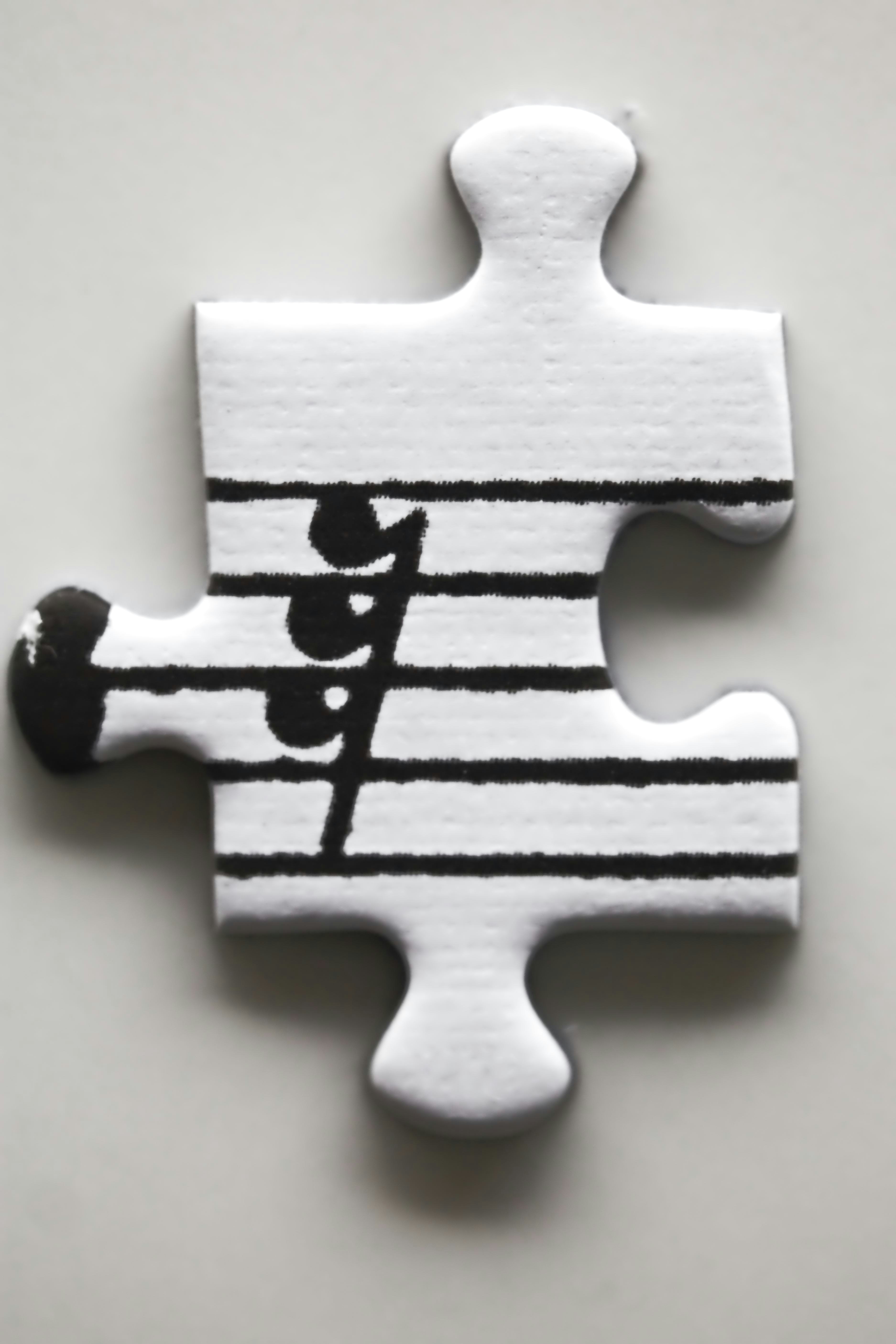 Puzzle Piece in Focus: A Close-Up on the Striped Edge