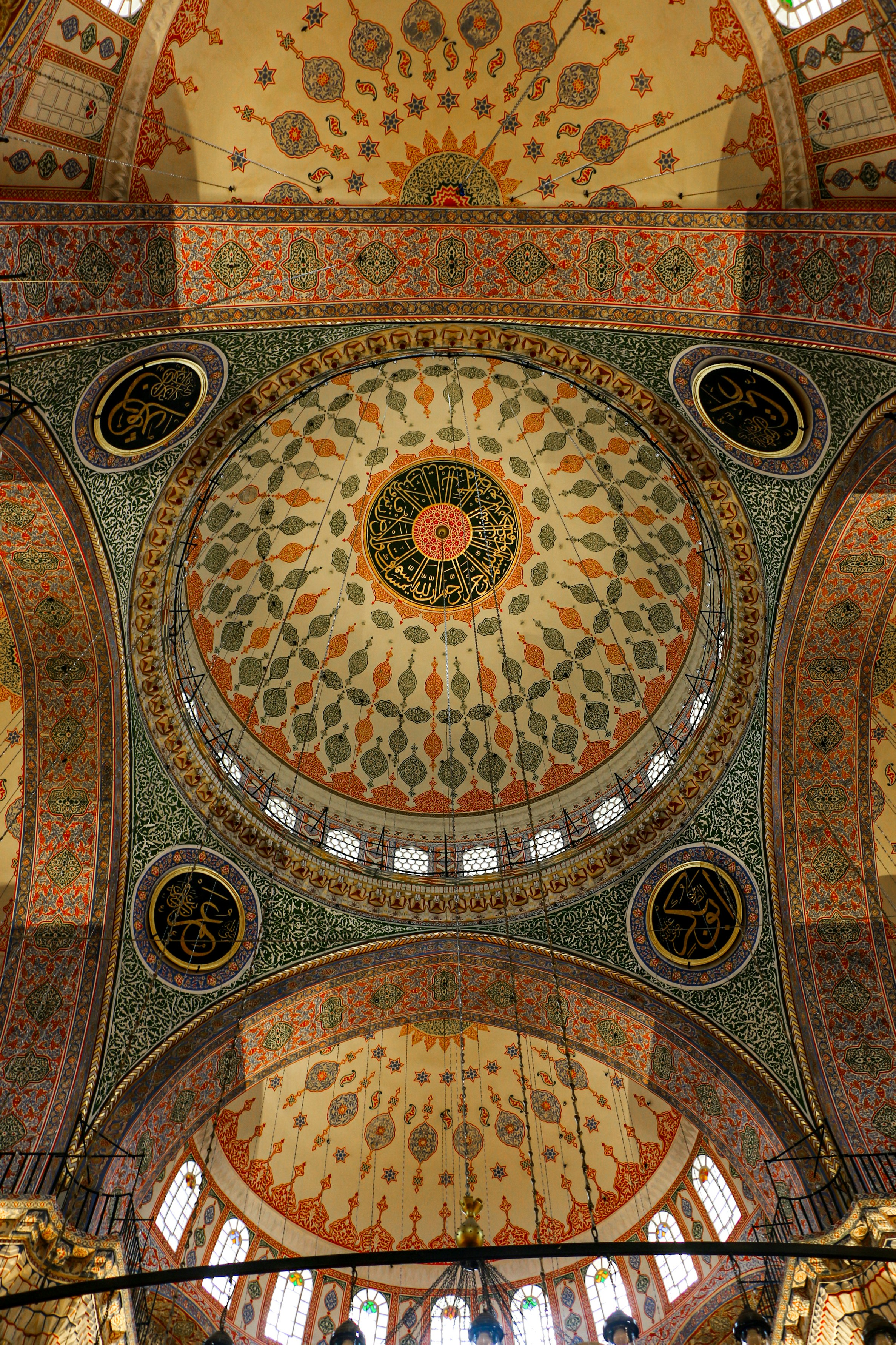 Celestial Dome: A Painted Sky Within the Mosque's Grand Dome