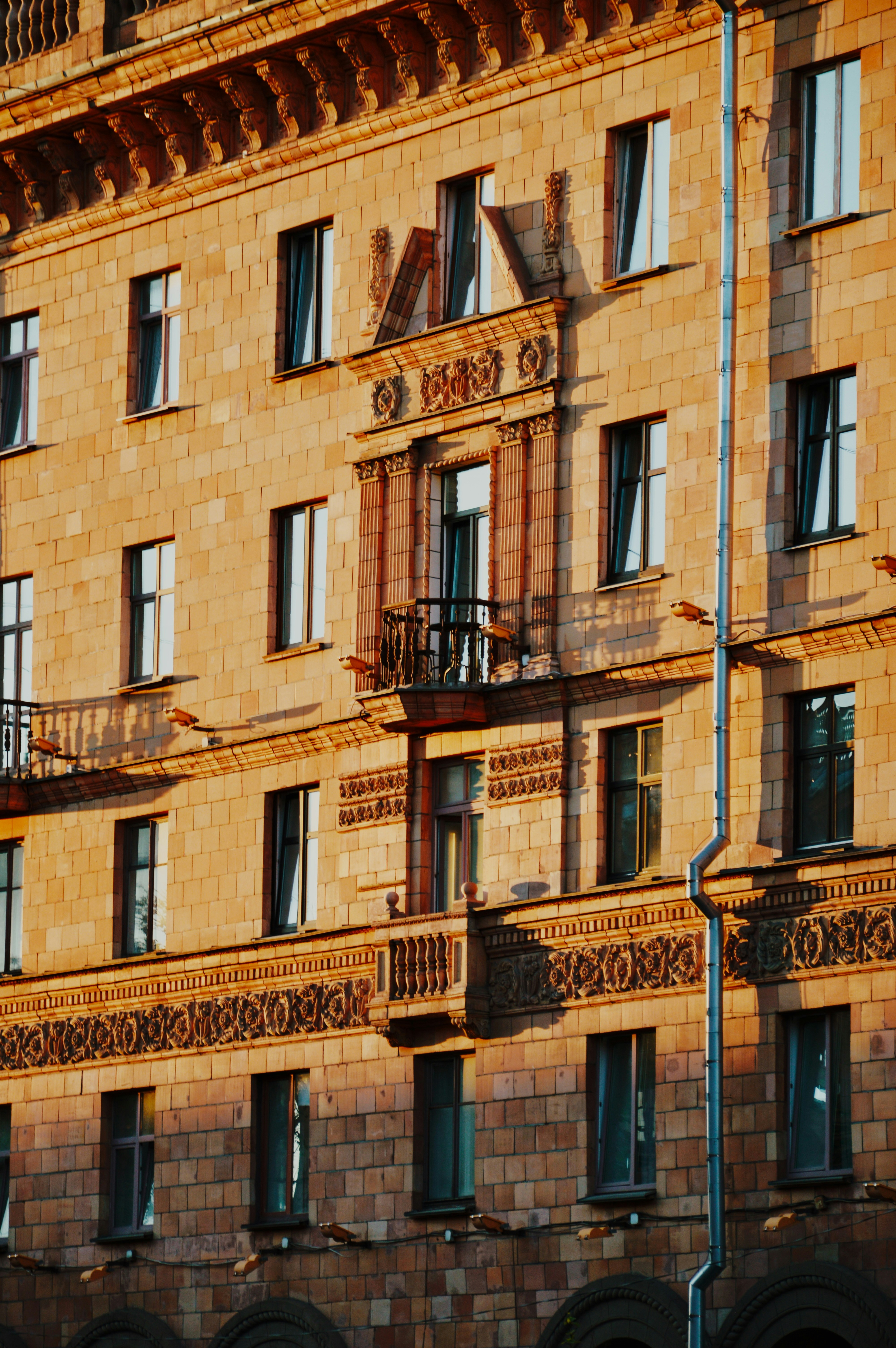 Ornate Facade in Warm Evening Light