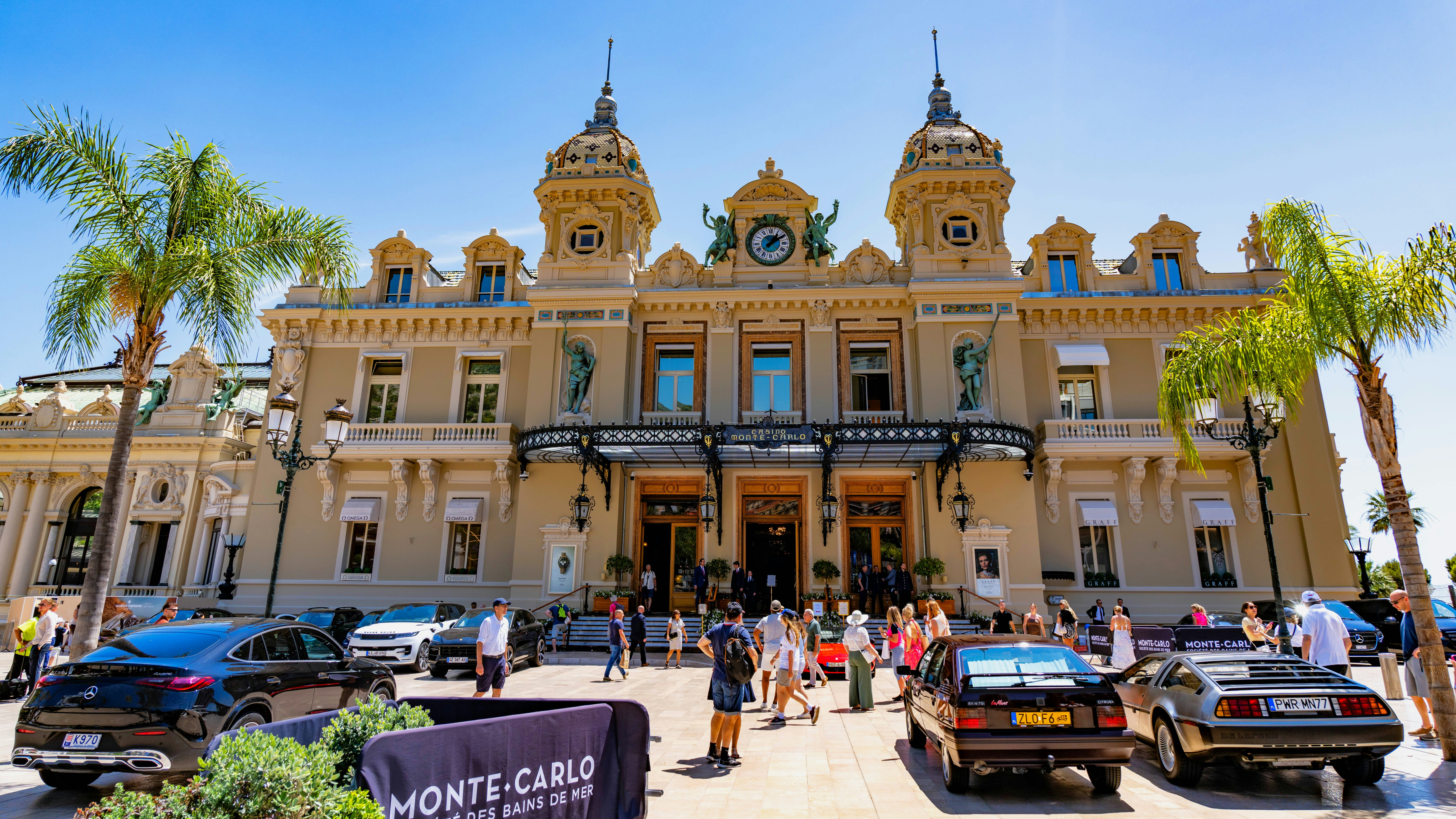 Palatial Casino Facade in a Sunlit Plaza