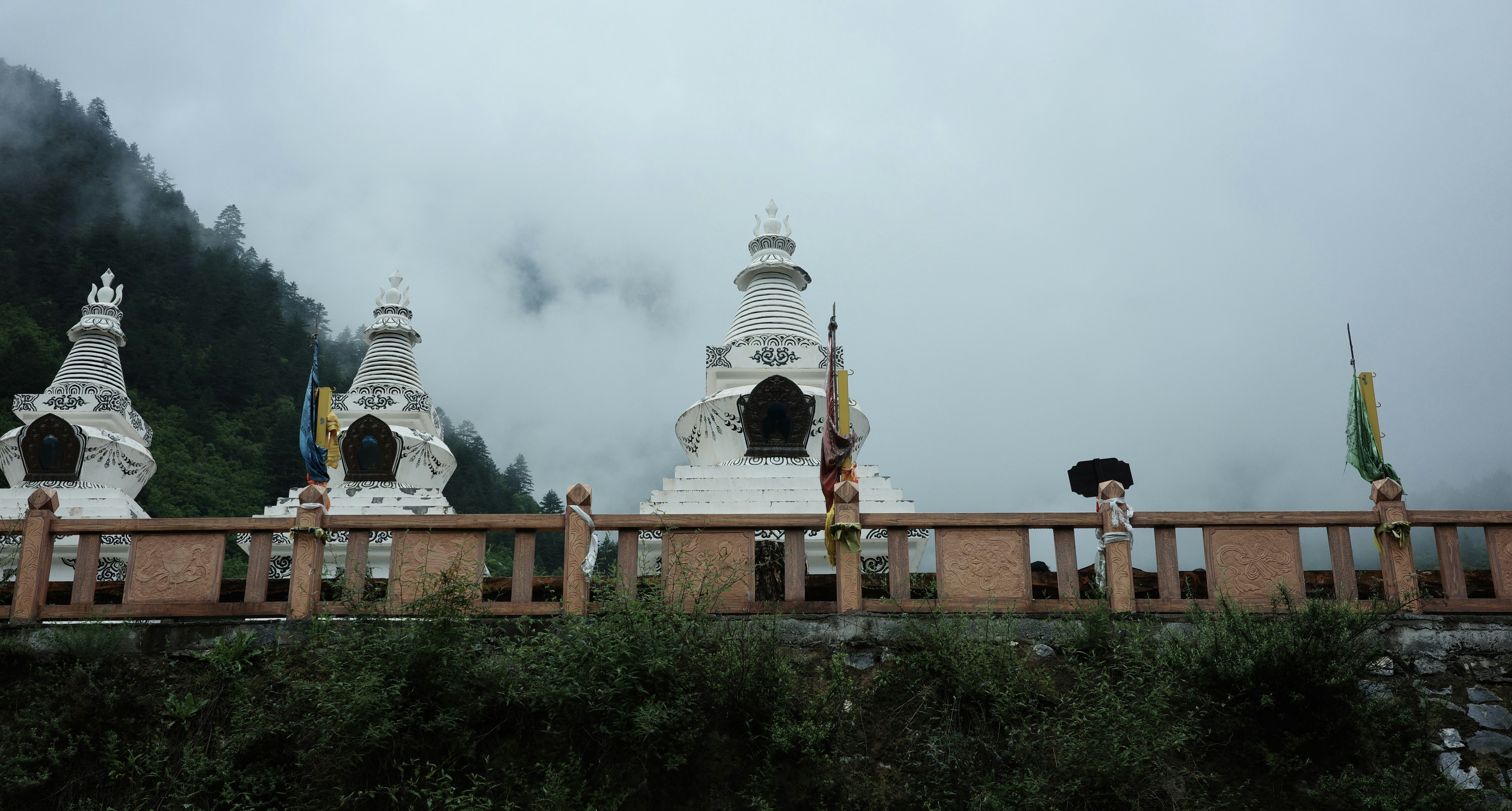 Castle of White Minarets Against Misty Ridge