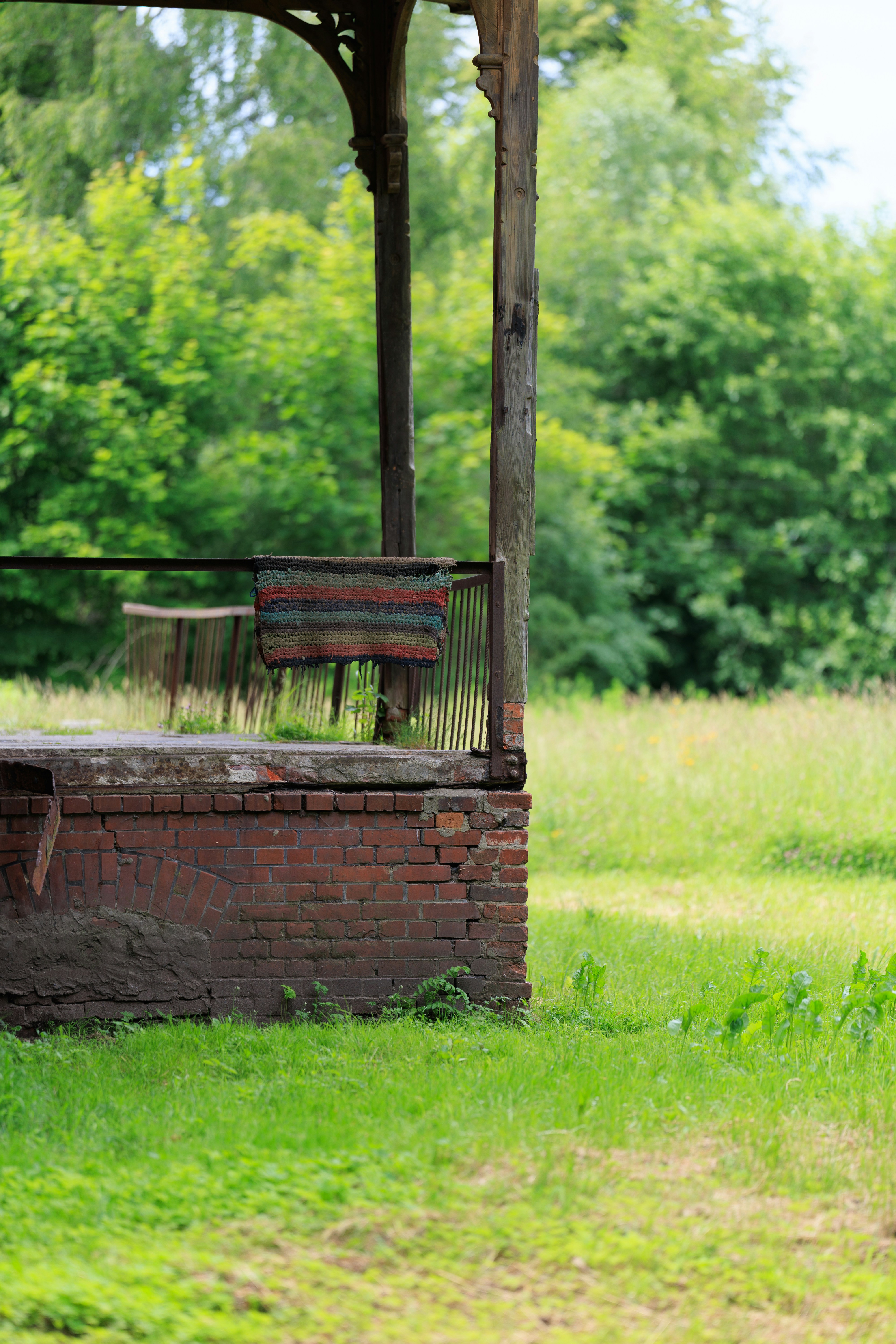 Abandoned Gazebo Overlooking a Quiet Meadow