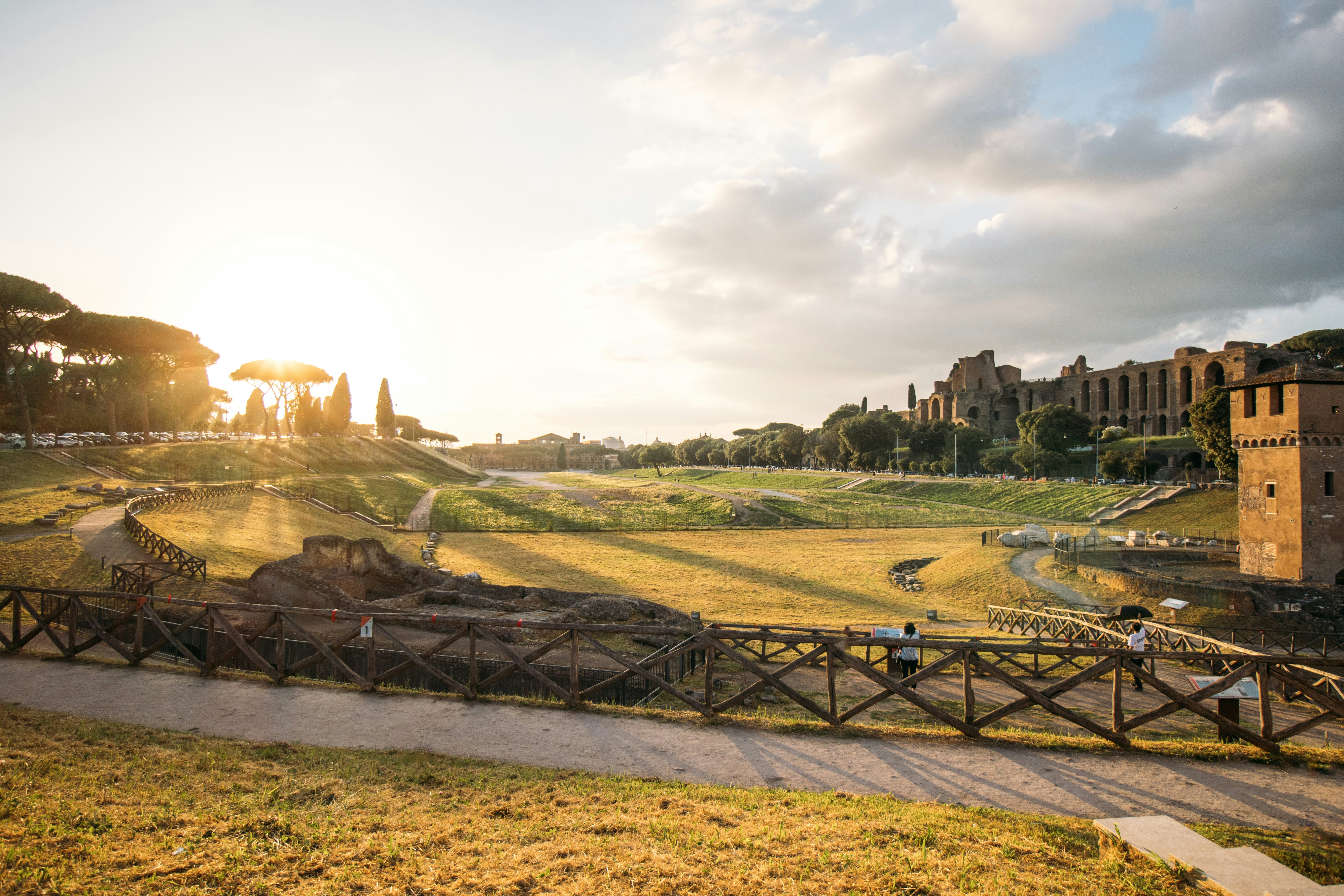 Golden Hours Over Ancient Walls and Wooden Fences