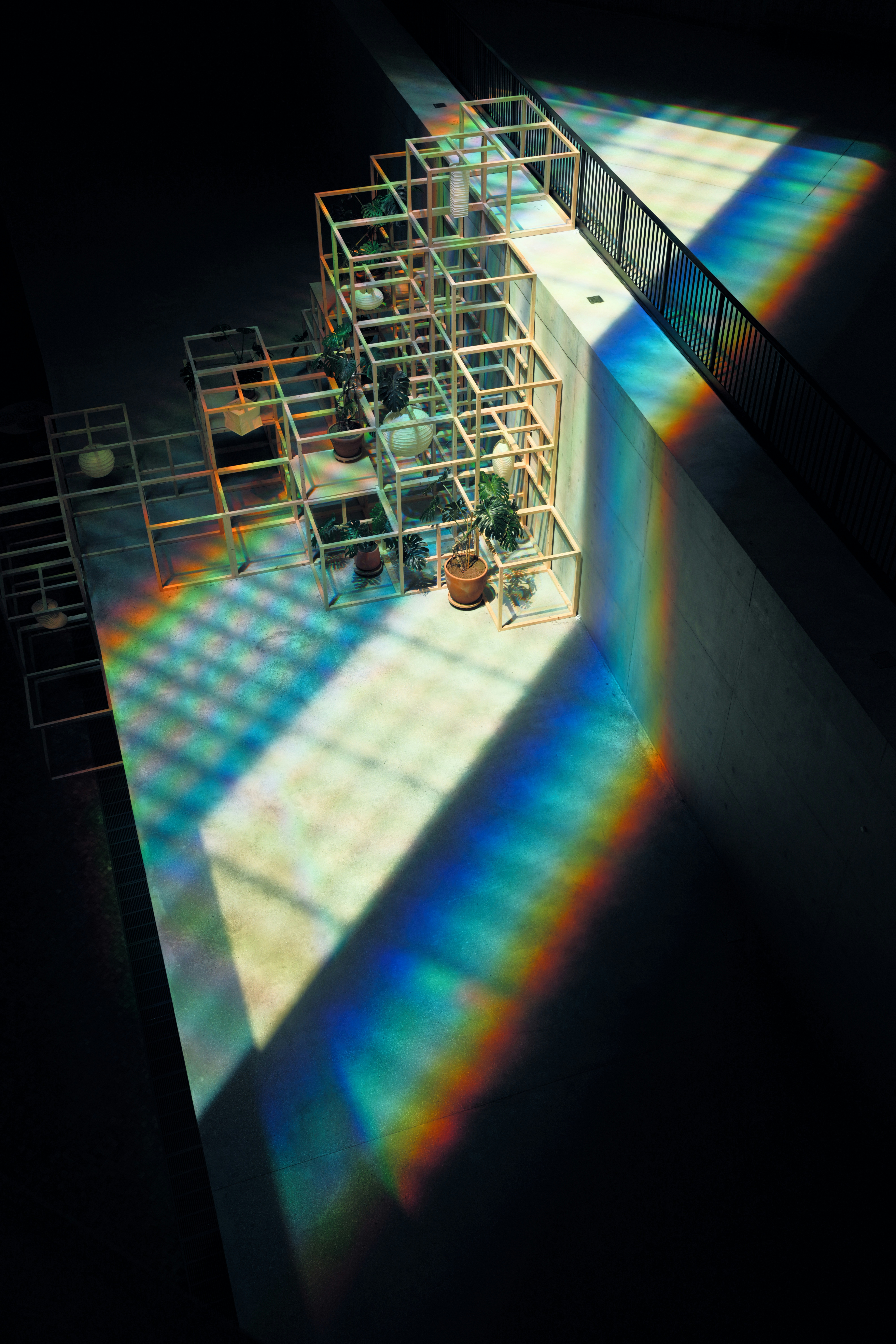 Prismatic Terrace: Color-play Across a Grid of Planters