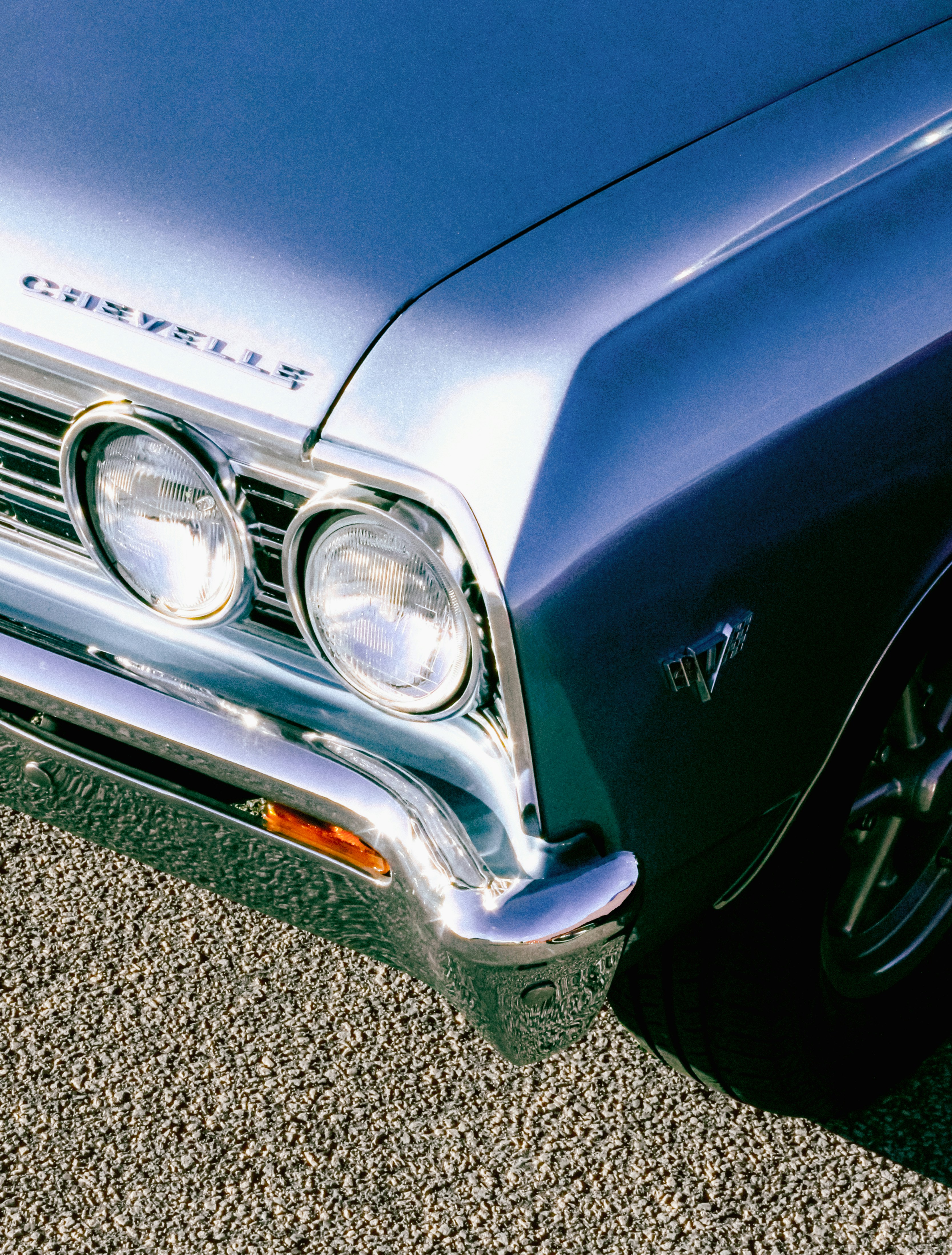 Chrome and Line: The Front Quarter of a Classic Chevrolet