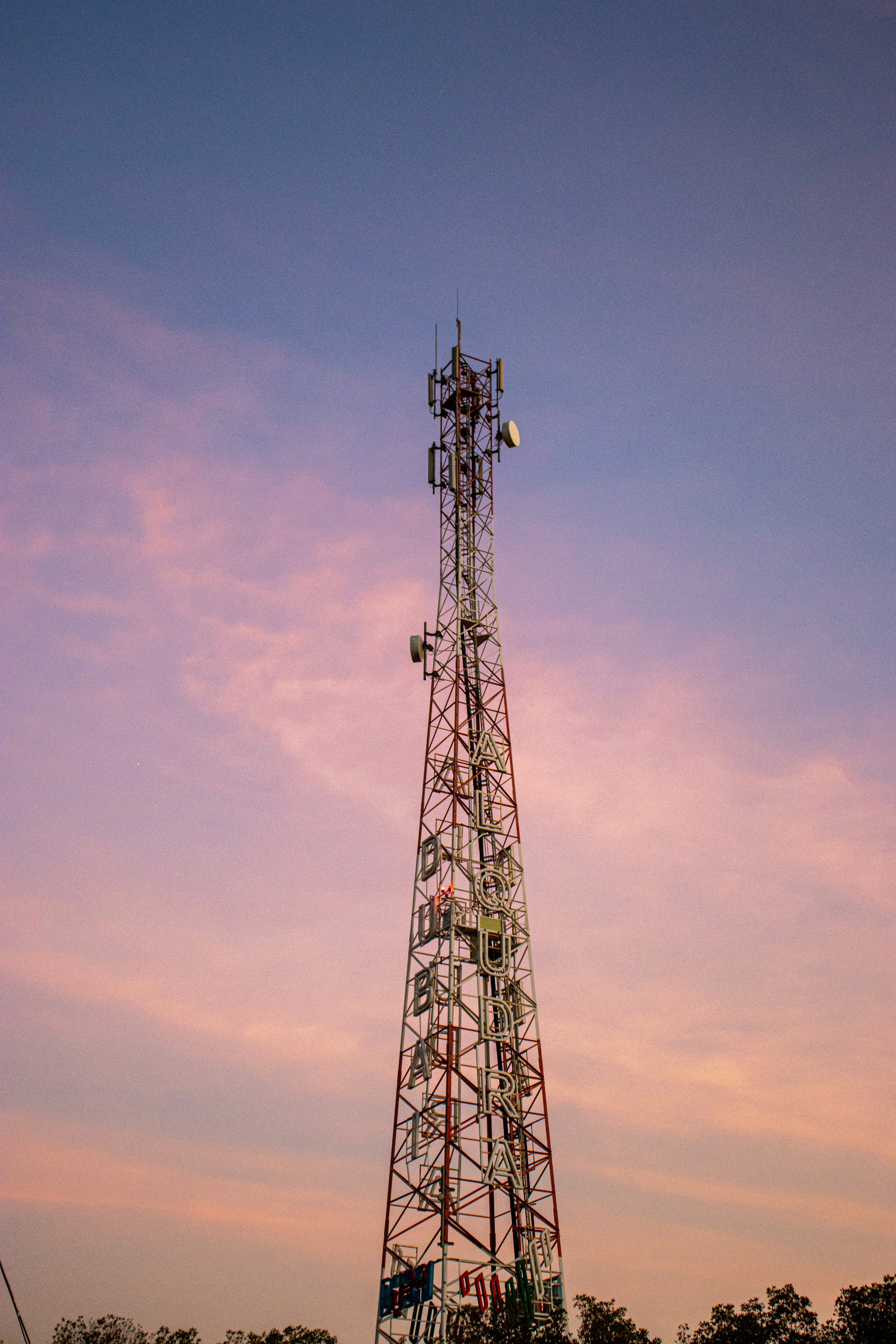 Cell Tower Silhouette at Sunset