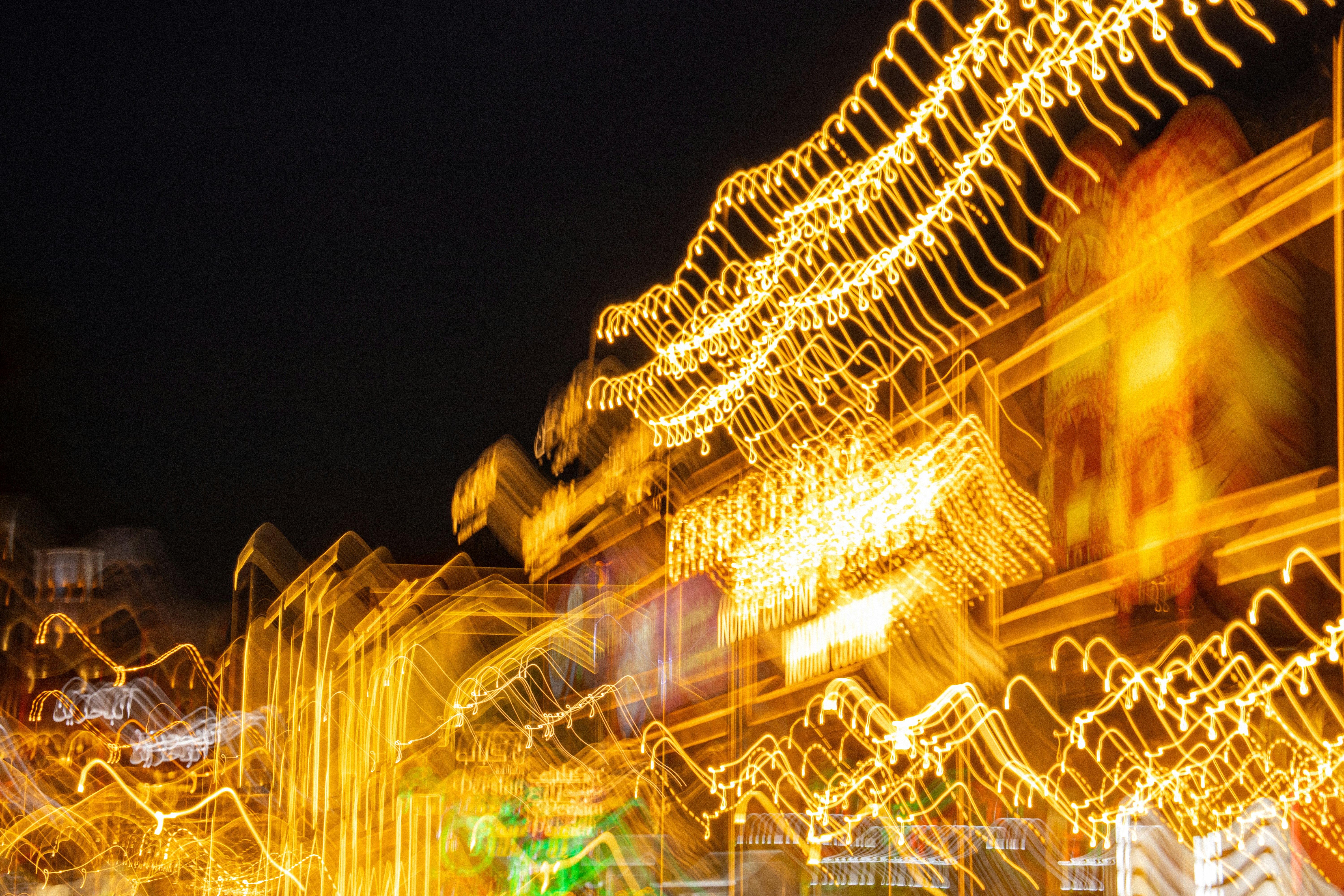 Neon Whispers: A Night of Errant Light Trails