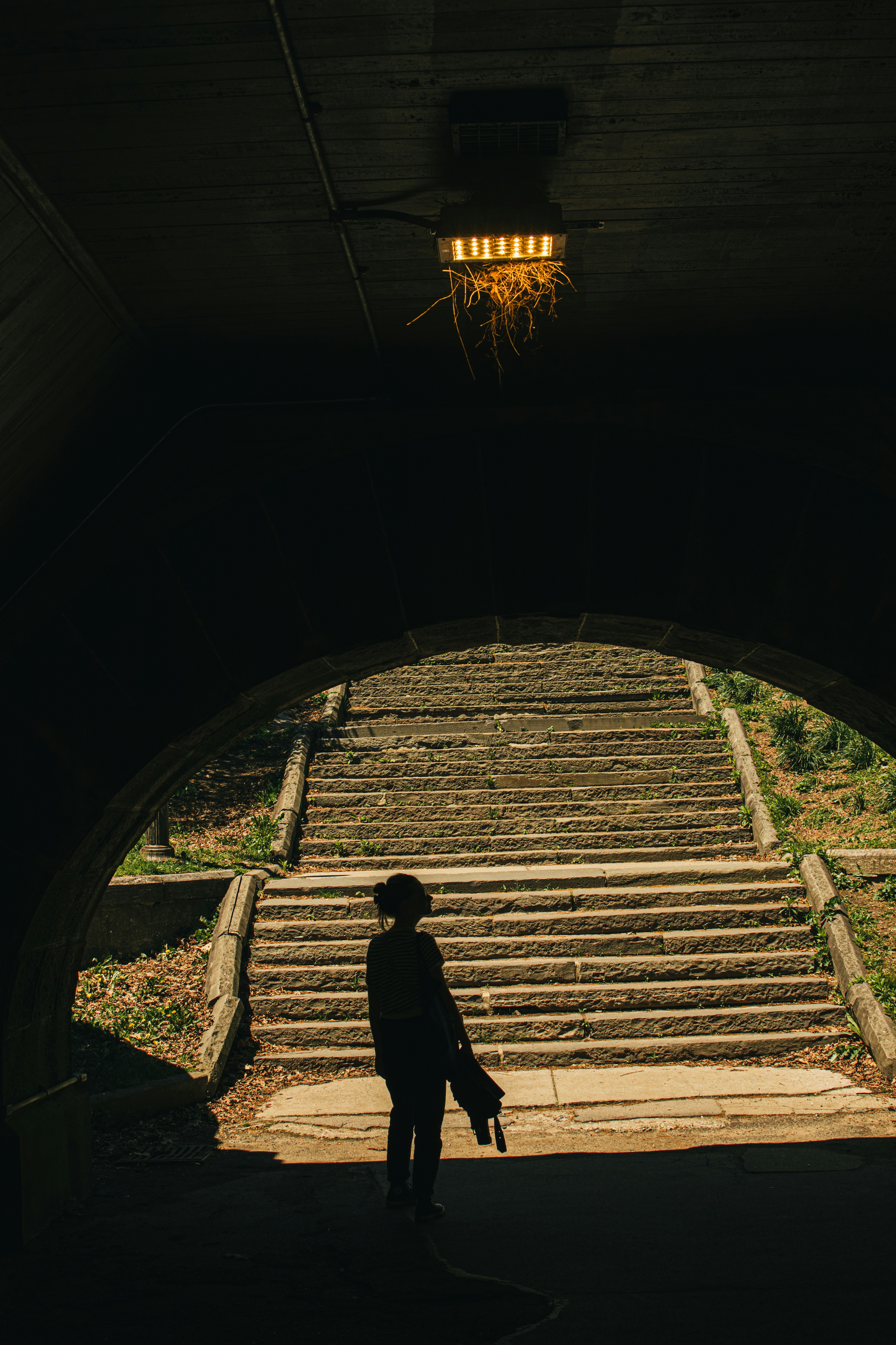 Silhouette at the Arch: A Figure at the Threshold of Light