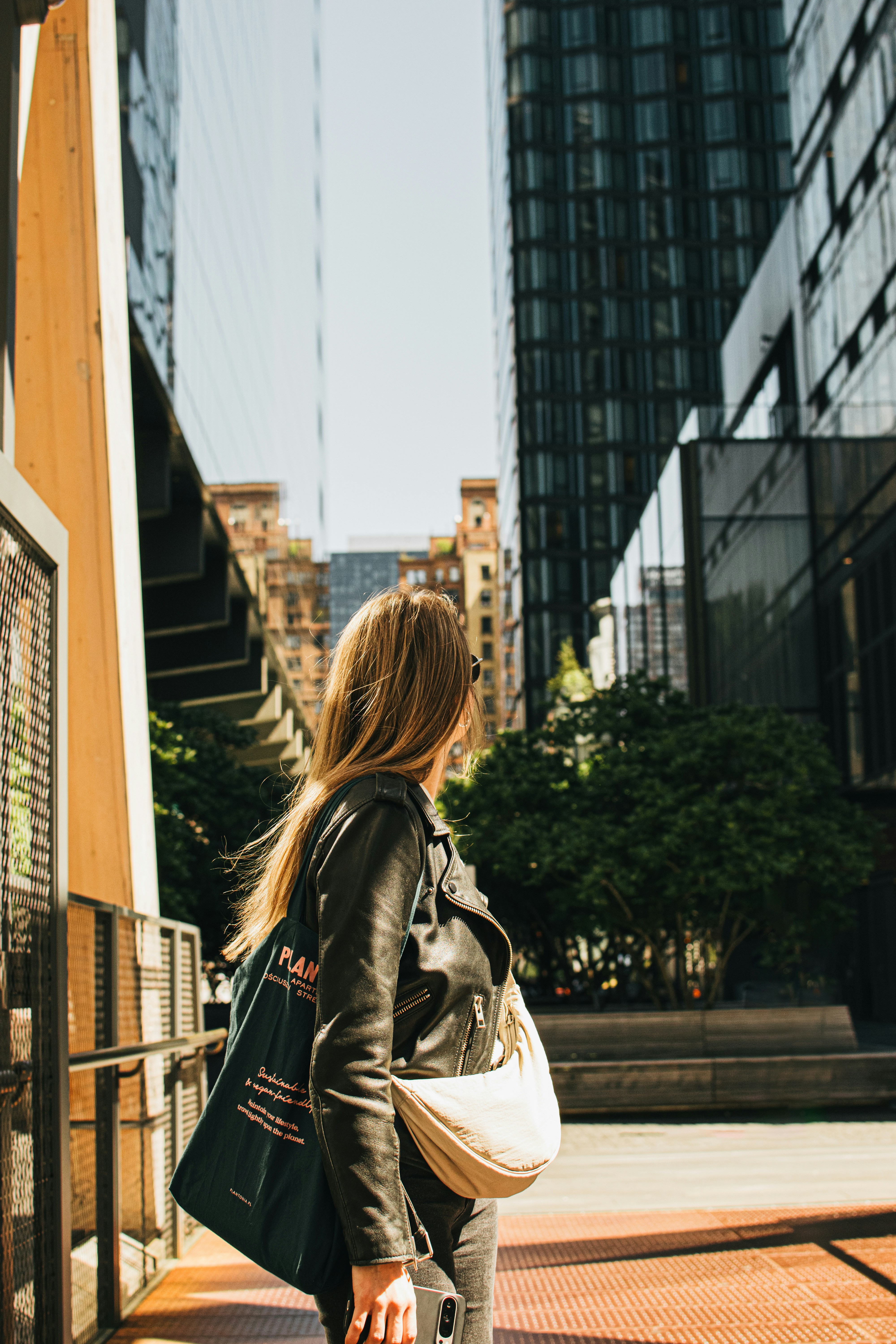 City Walk: A Moment with a Leather Jacket and Light