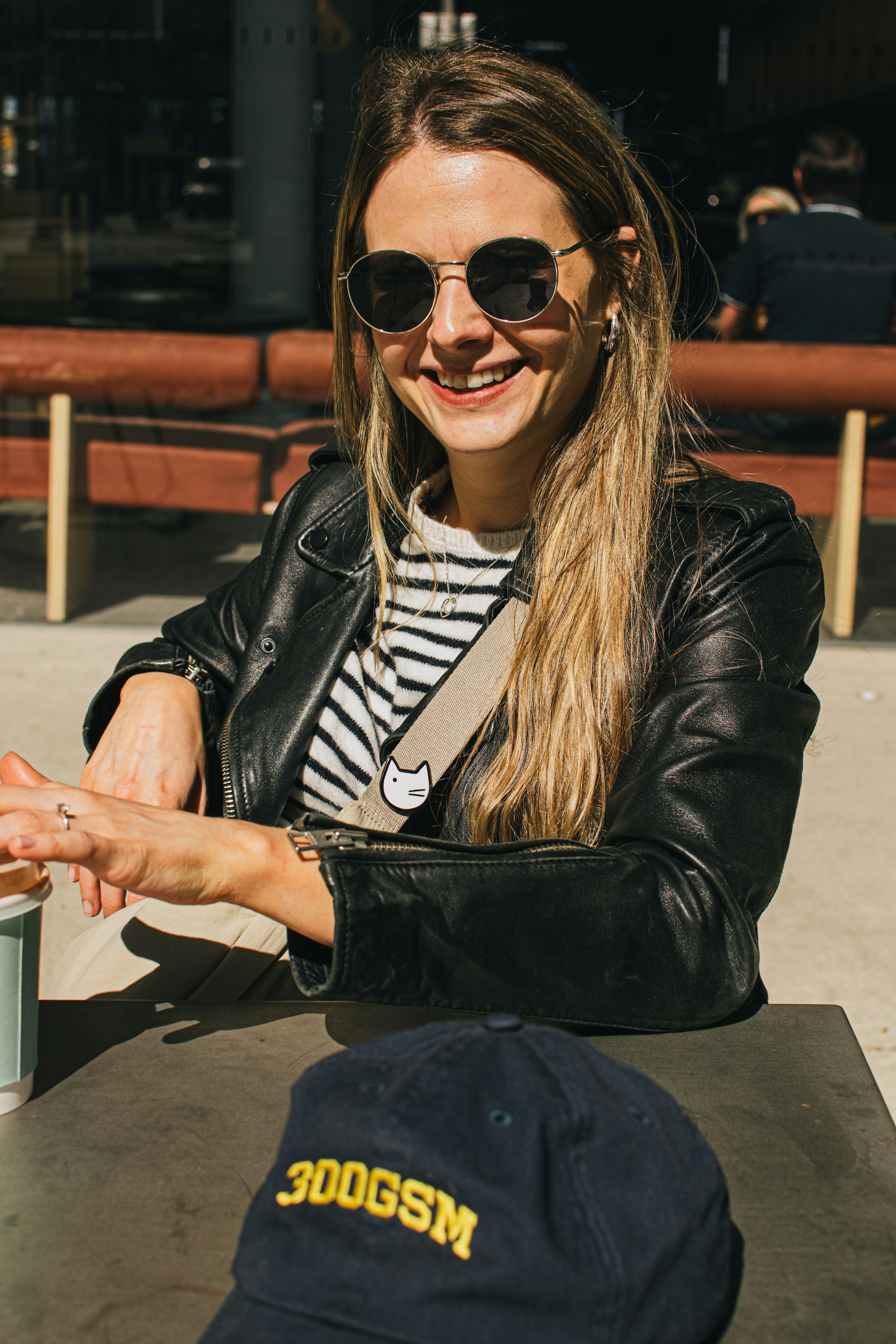 Sunlit Smile at the Outdoor Café
