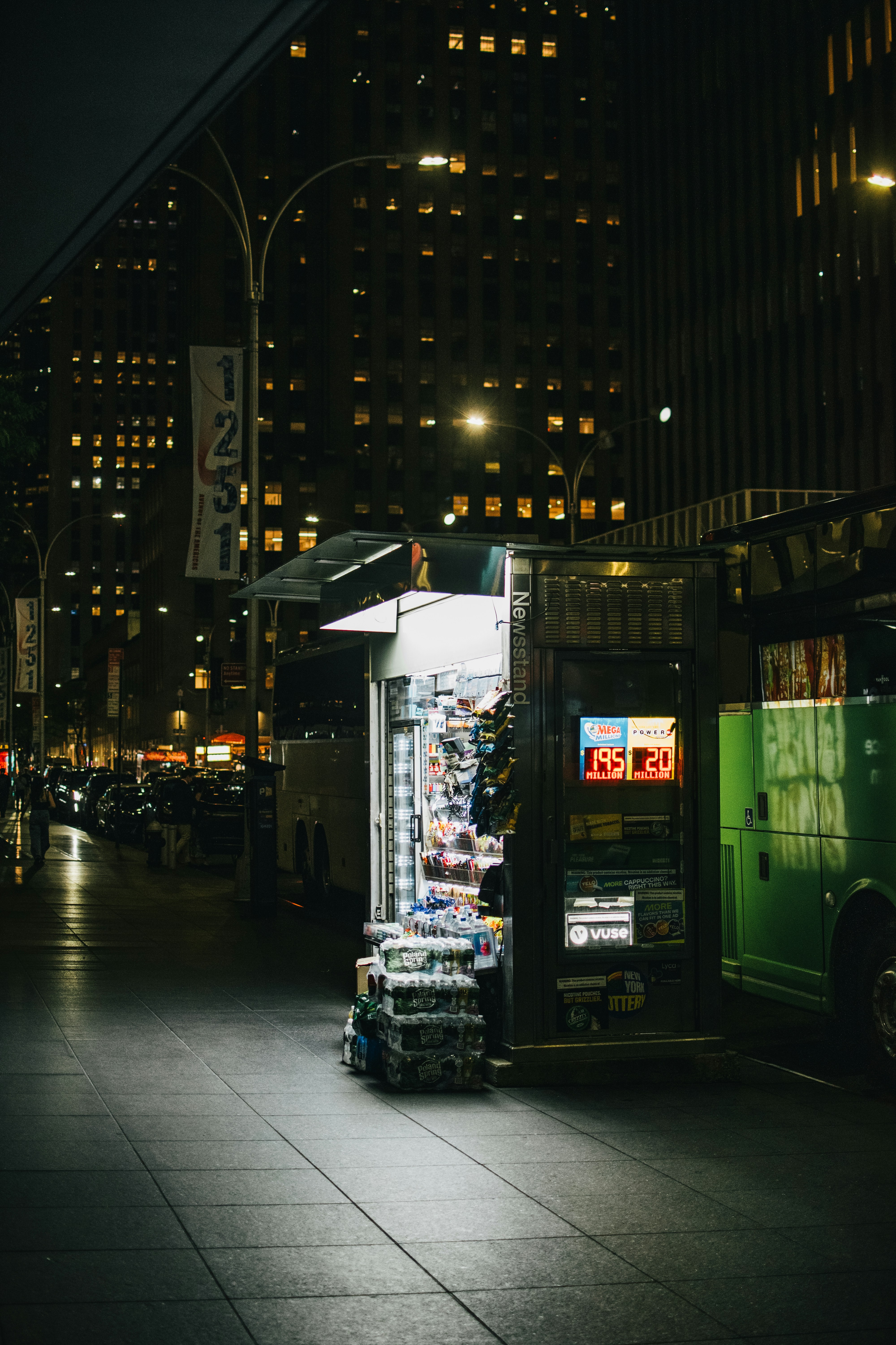 Night Mobile Shopfront: Neon Glow and City Silence