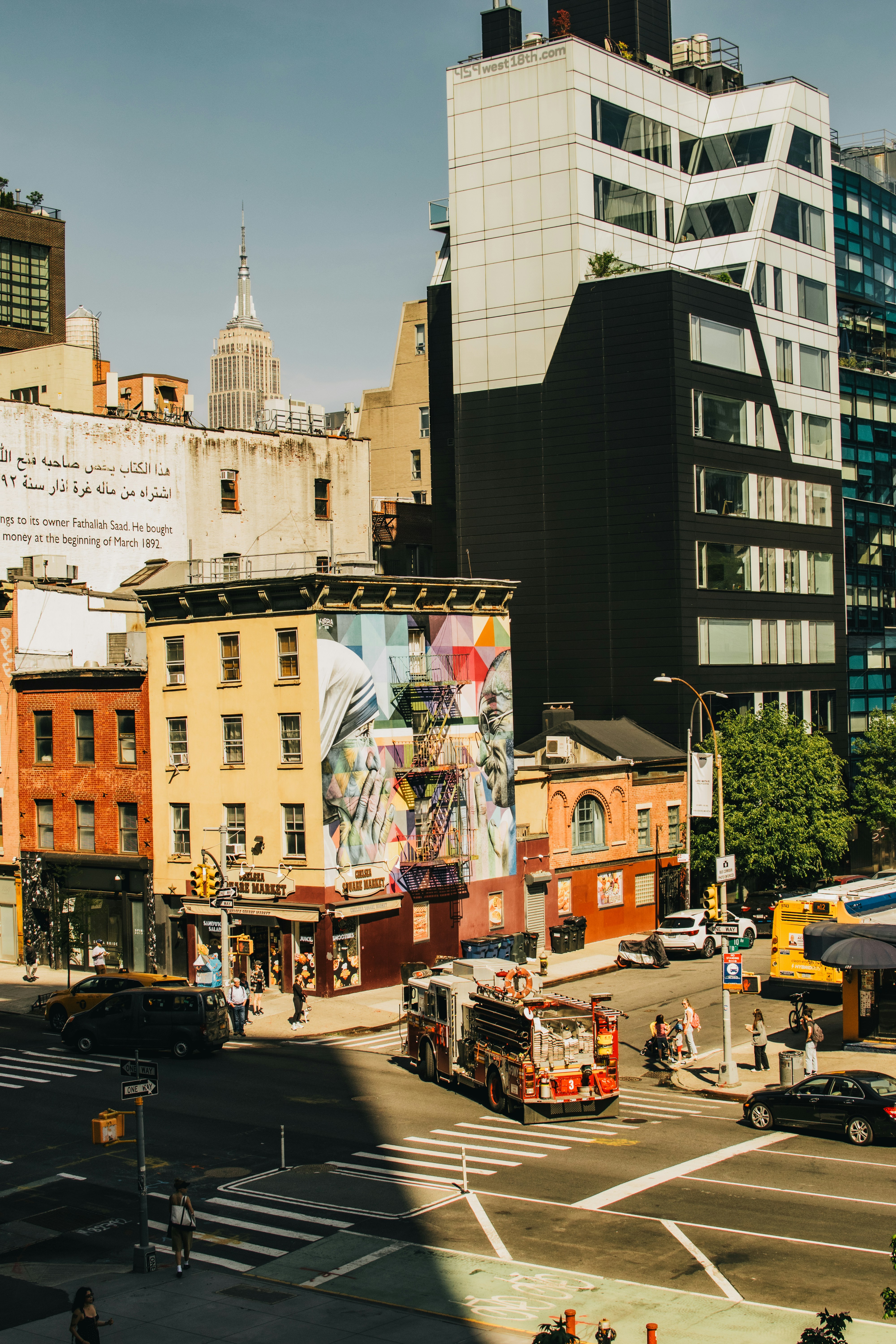 City Mosaic: Wall Art, Shadows, and the Street Pulse