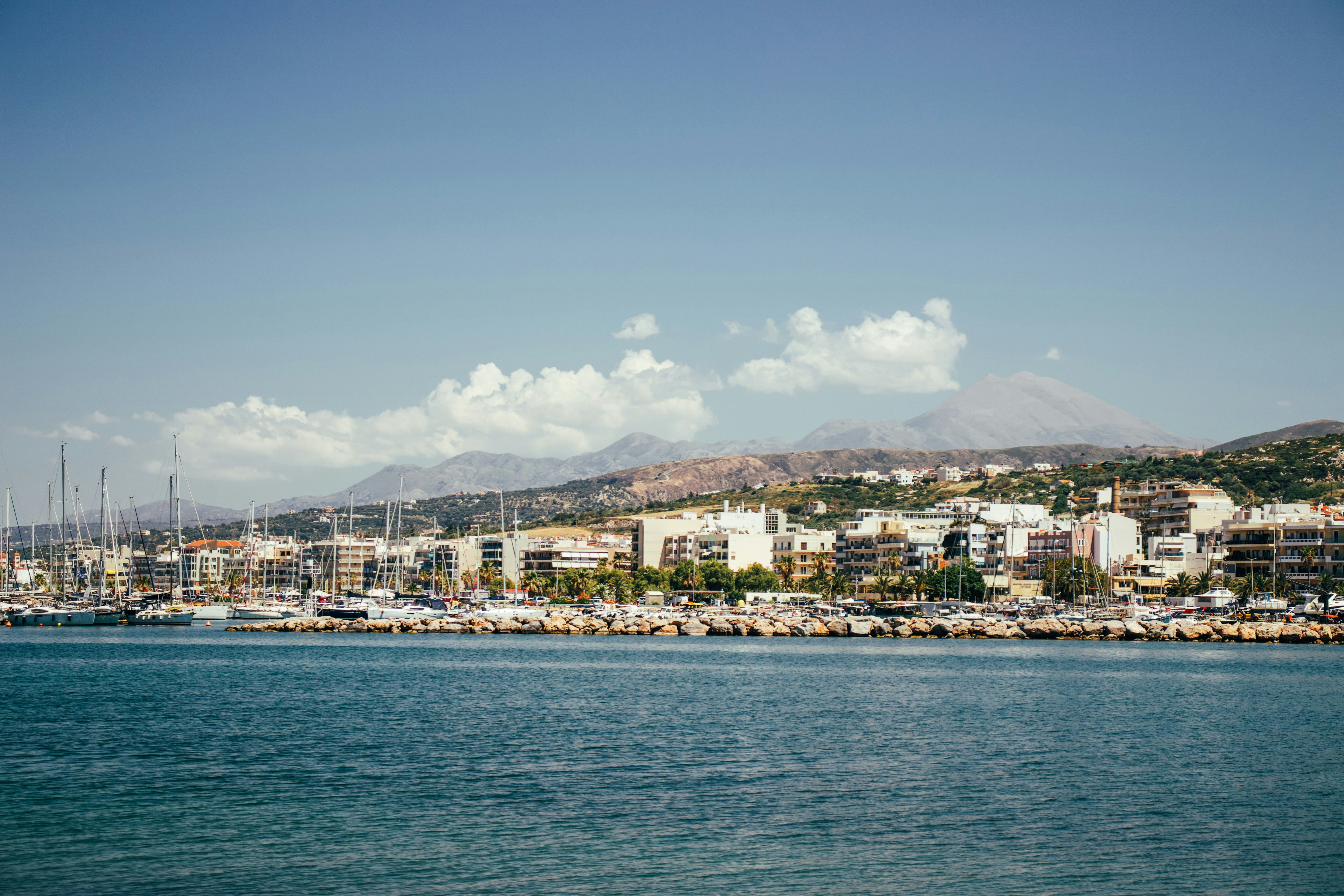 Coastal Marina Panorama Under a Clear Sky