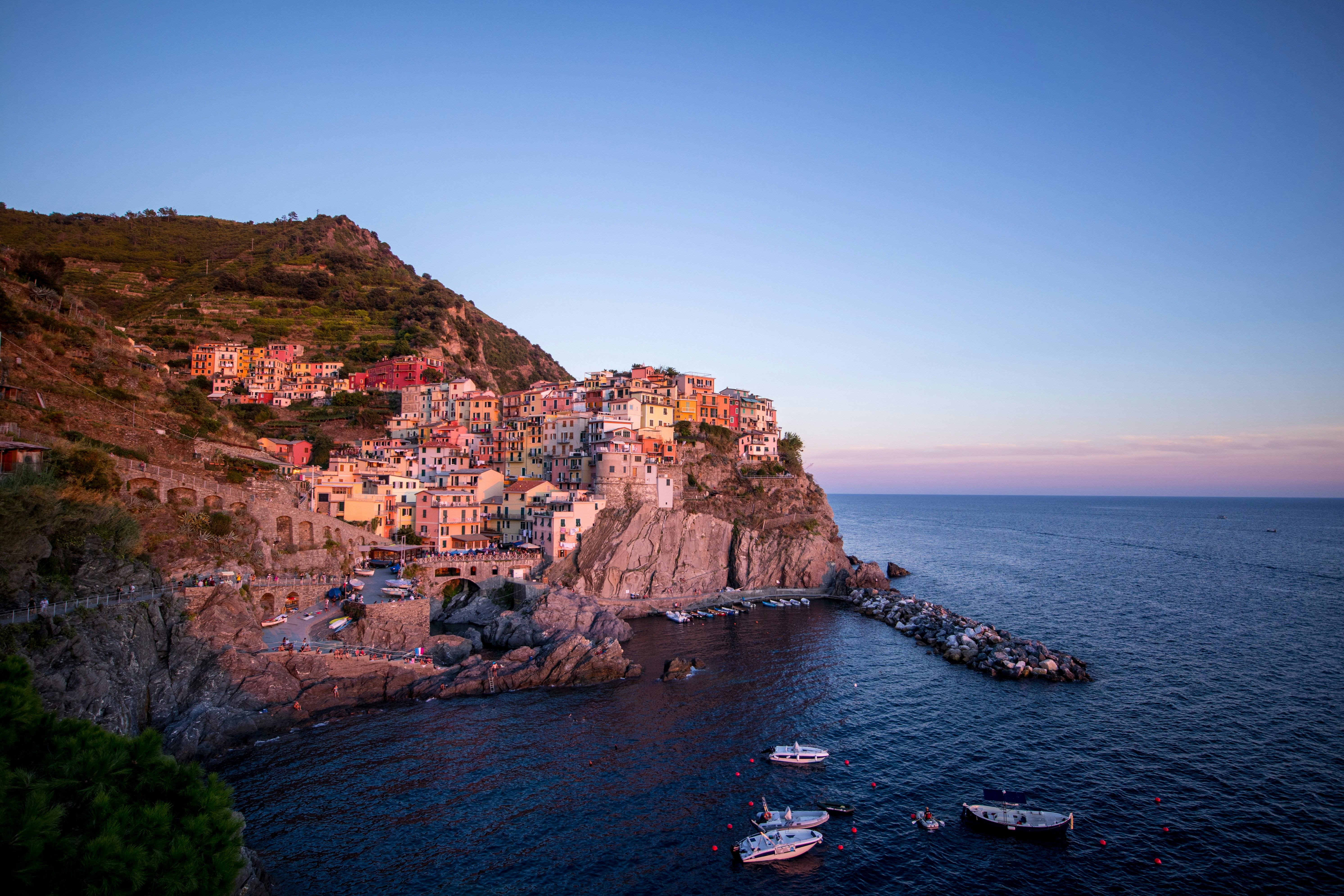 Cliffside Village Sunning Itself Along the Italian Riviera