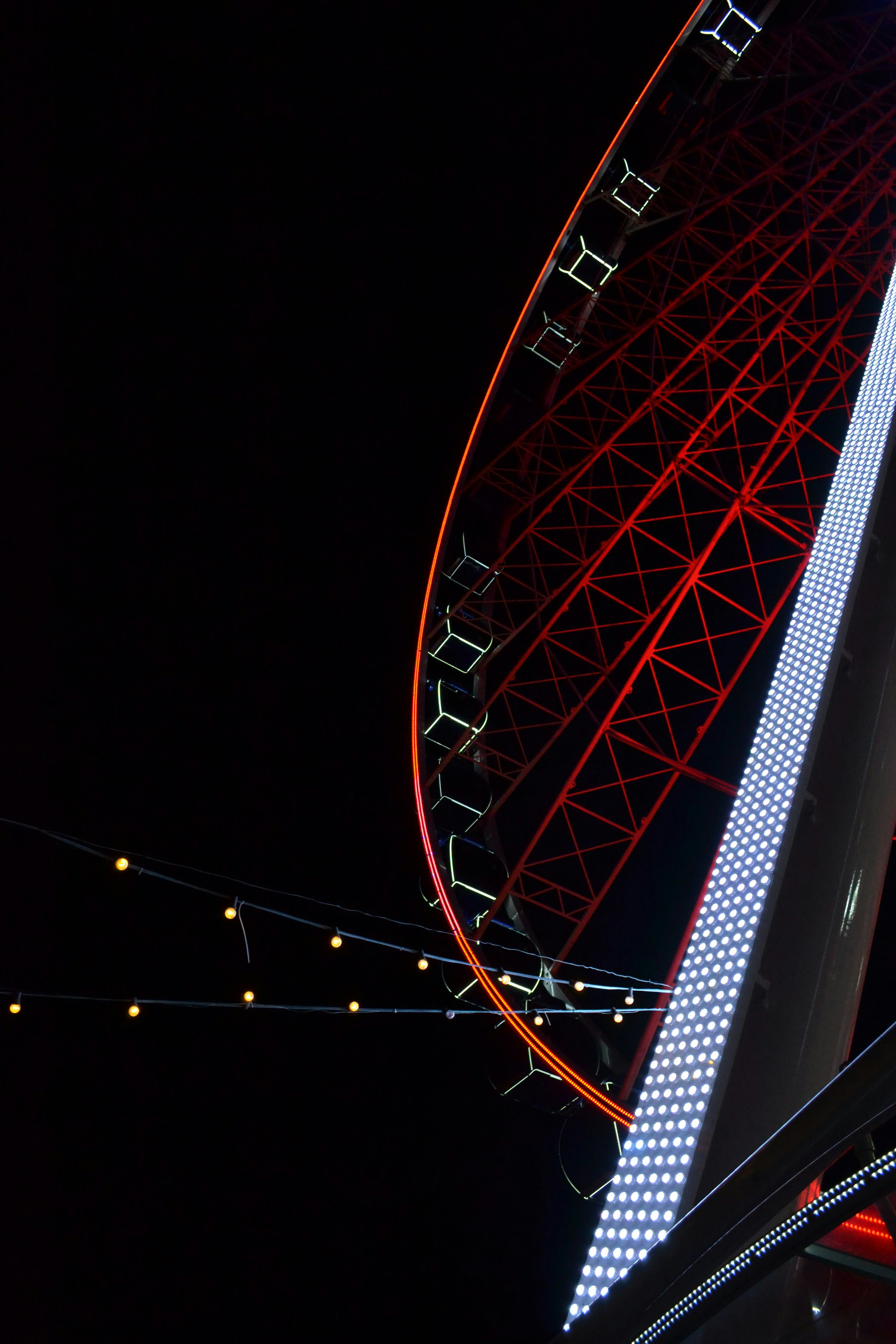 Neon Arc: Night at the Ferris Wheel Facade