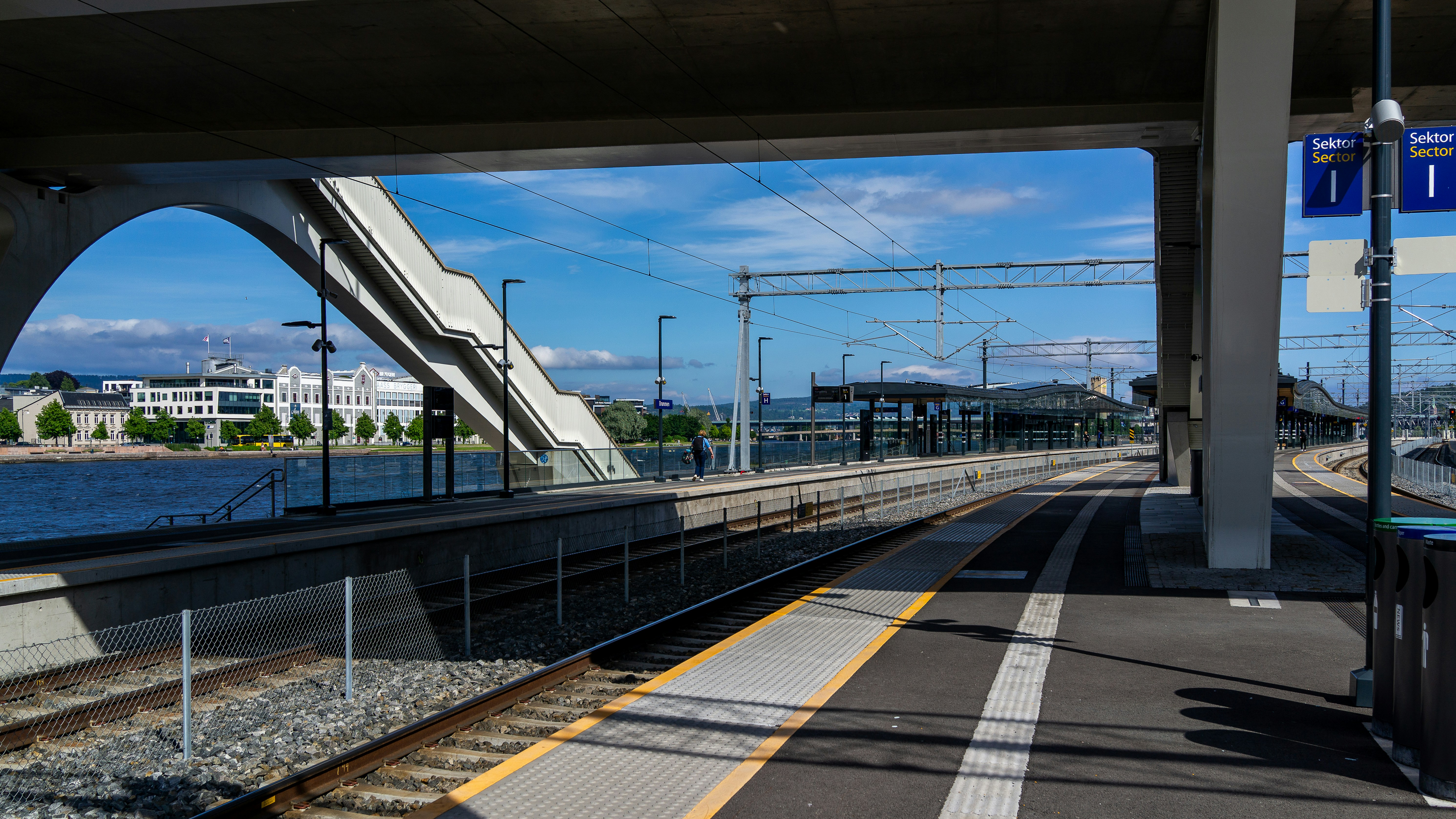 Platformscape: Overpass Shadows and Rail Lines