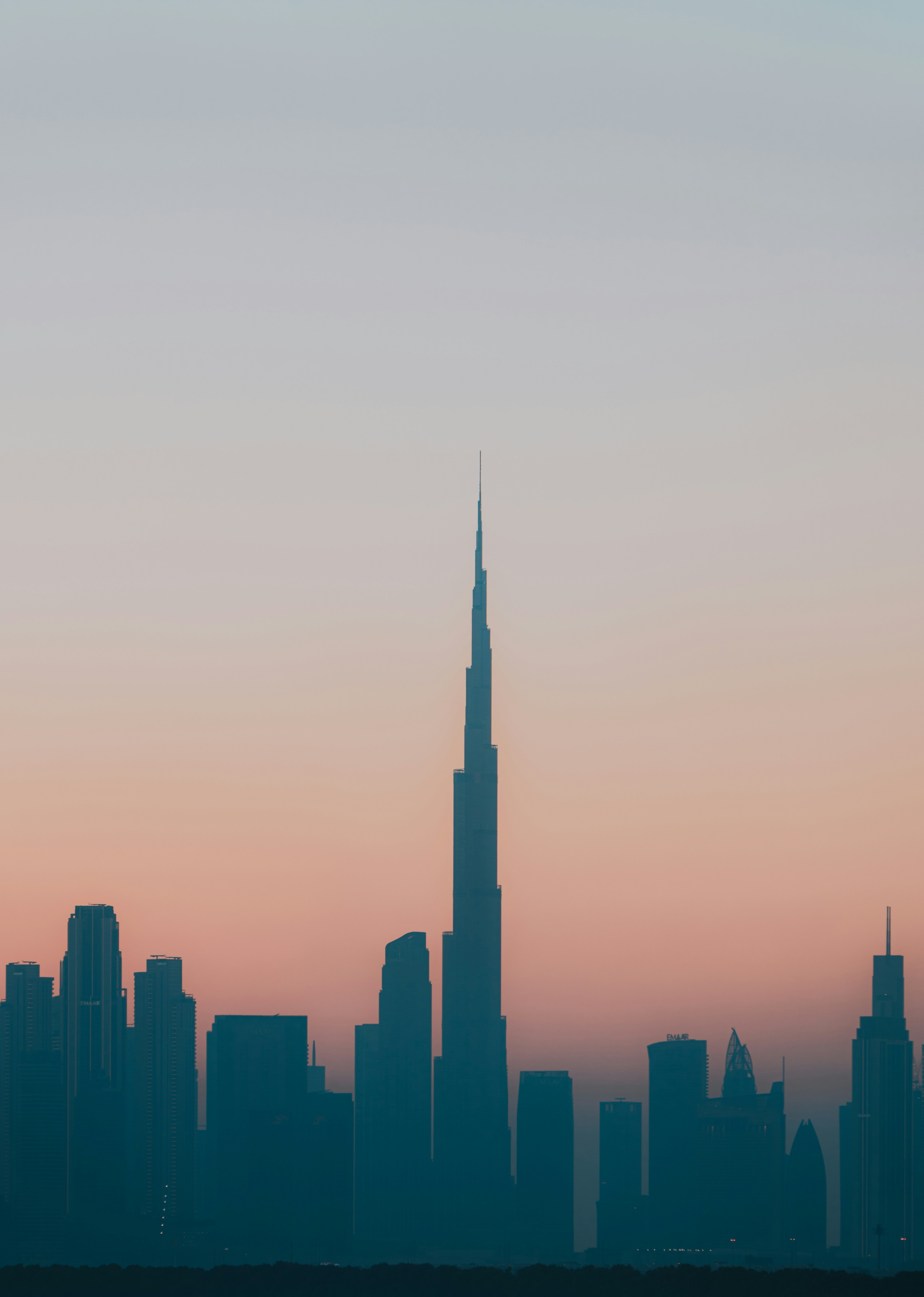 Dusky Skyline Ascends: Burj Khalifa at Twilight