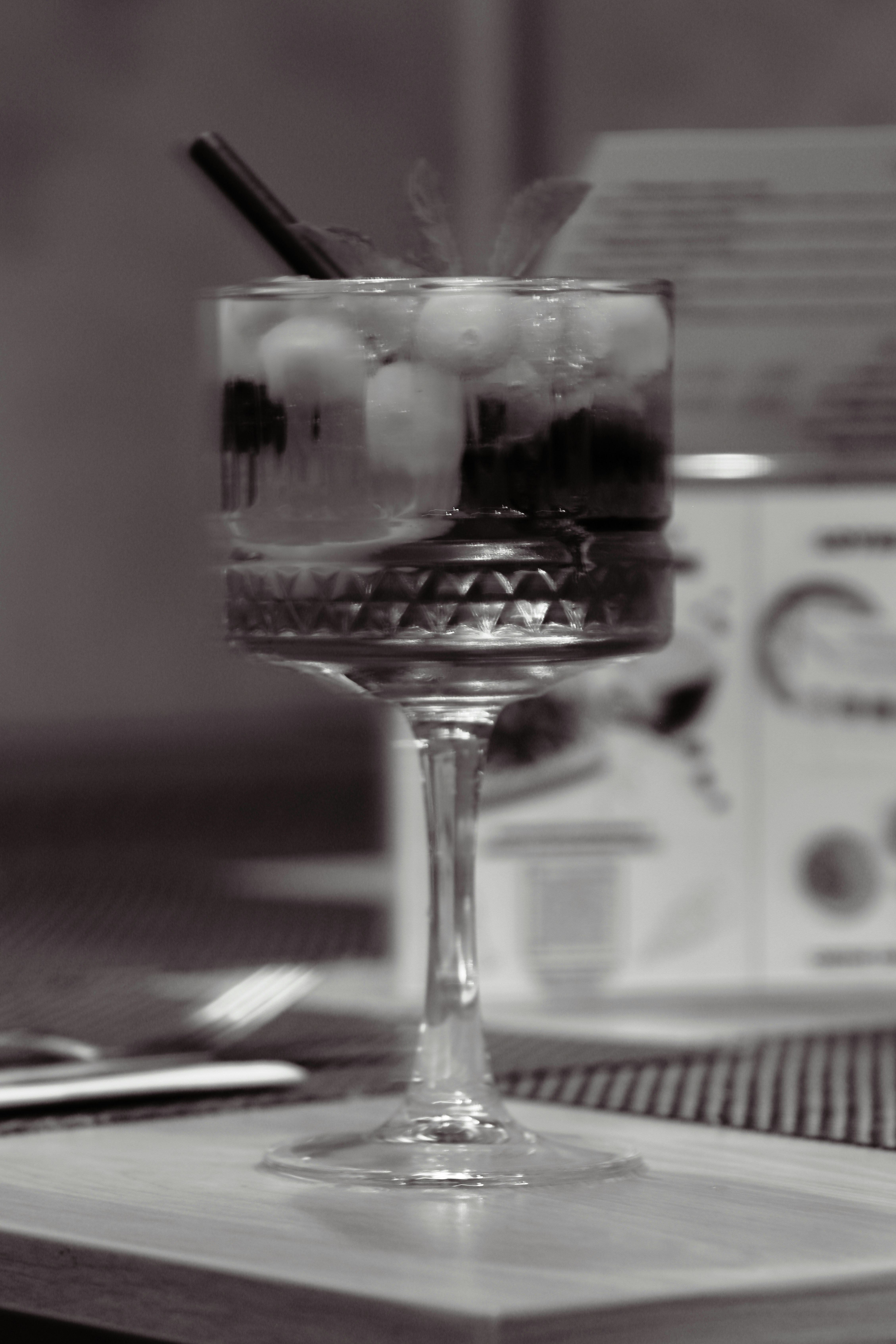 Crystal Stemware, Ice and Garnish: A Quiet Bar Moment