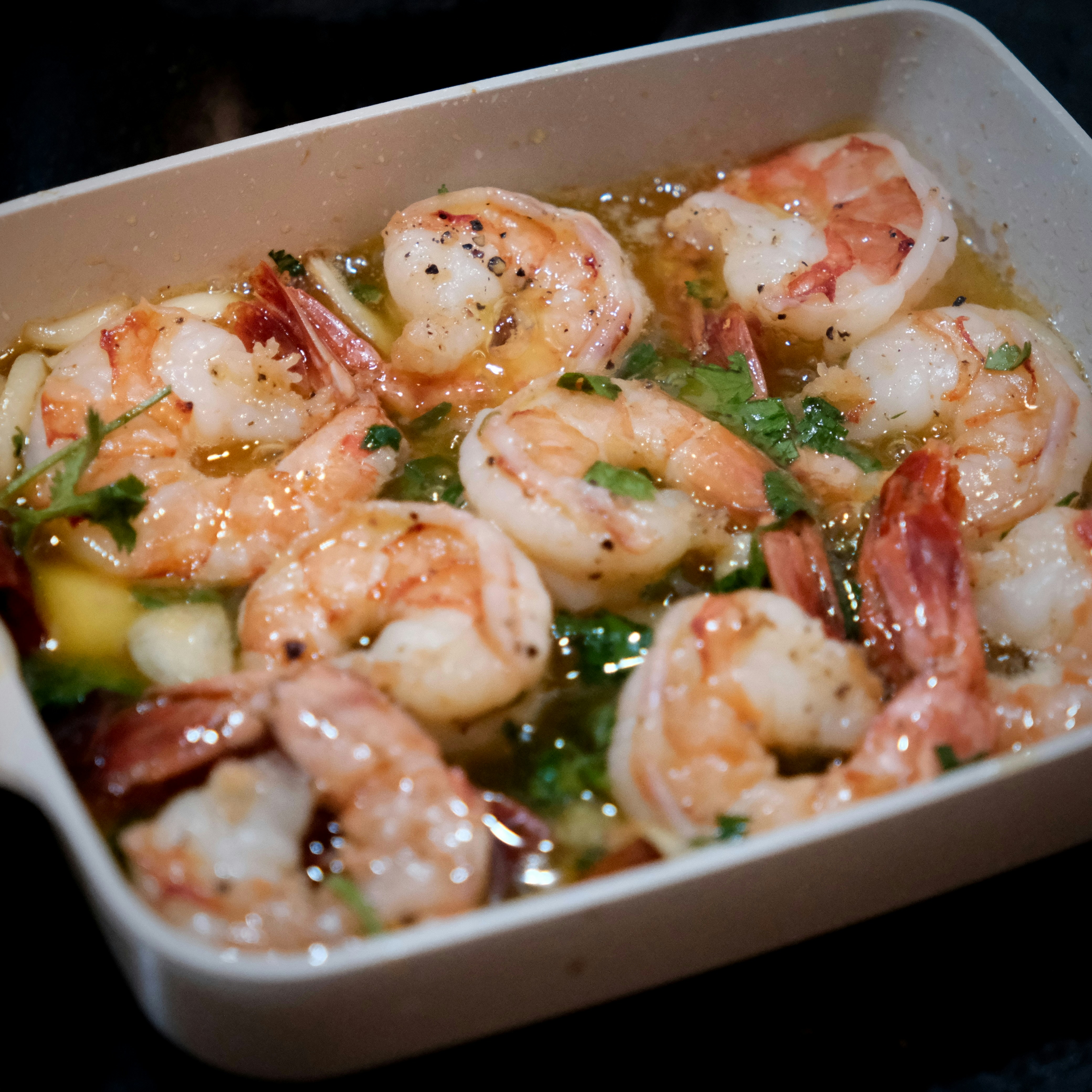 Garlic-Cherished Shrimp Bake in a Citrus-Herb Pool