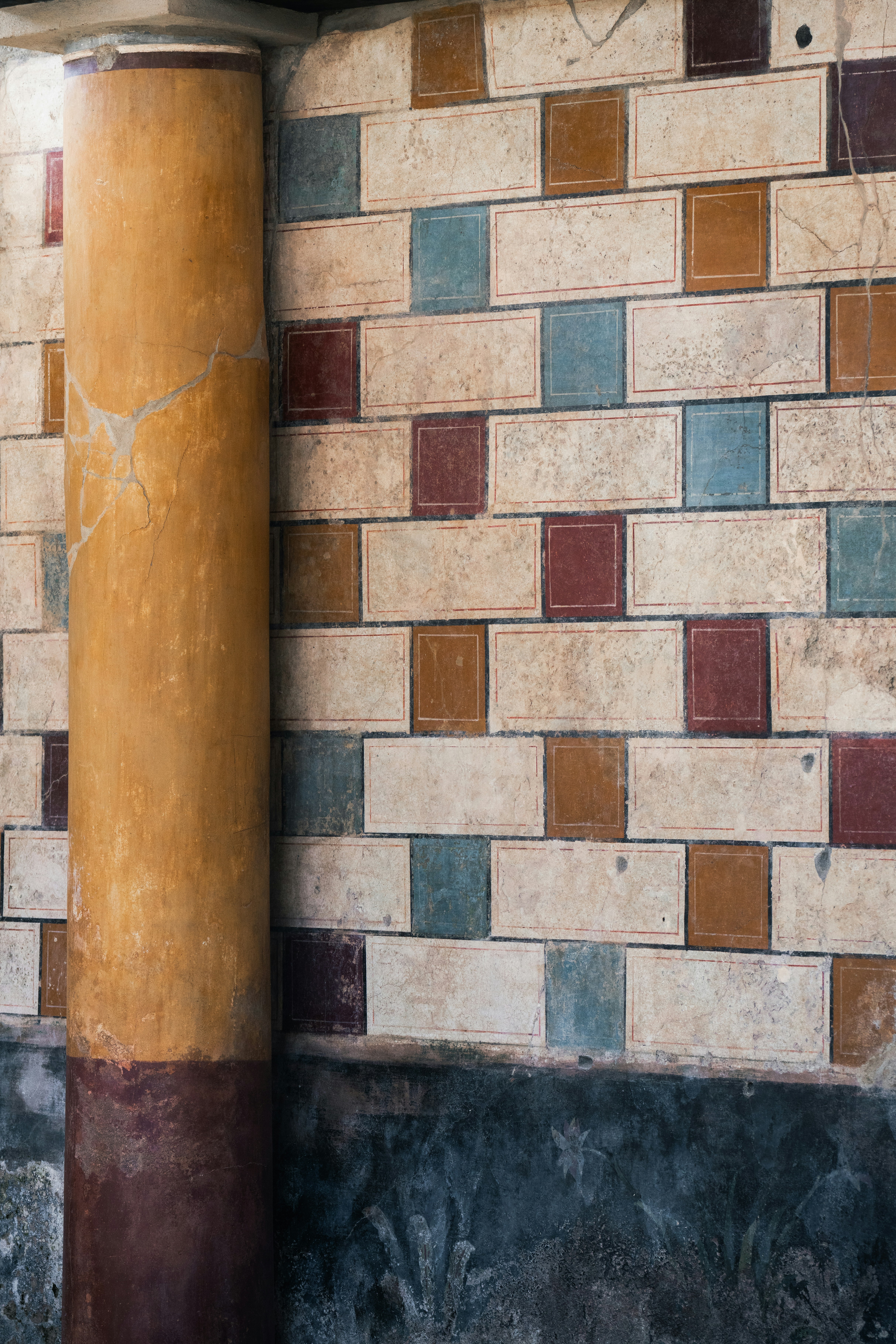 Verse of Tiles and Pillar: A Textured Facade Portrait