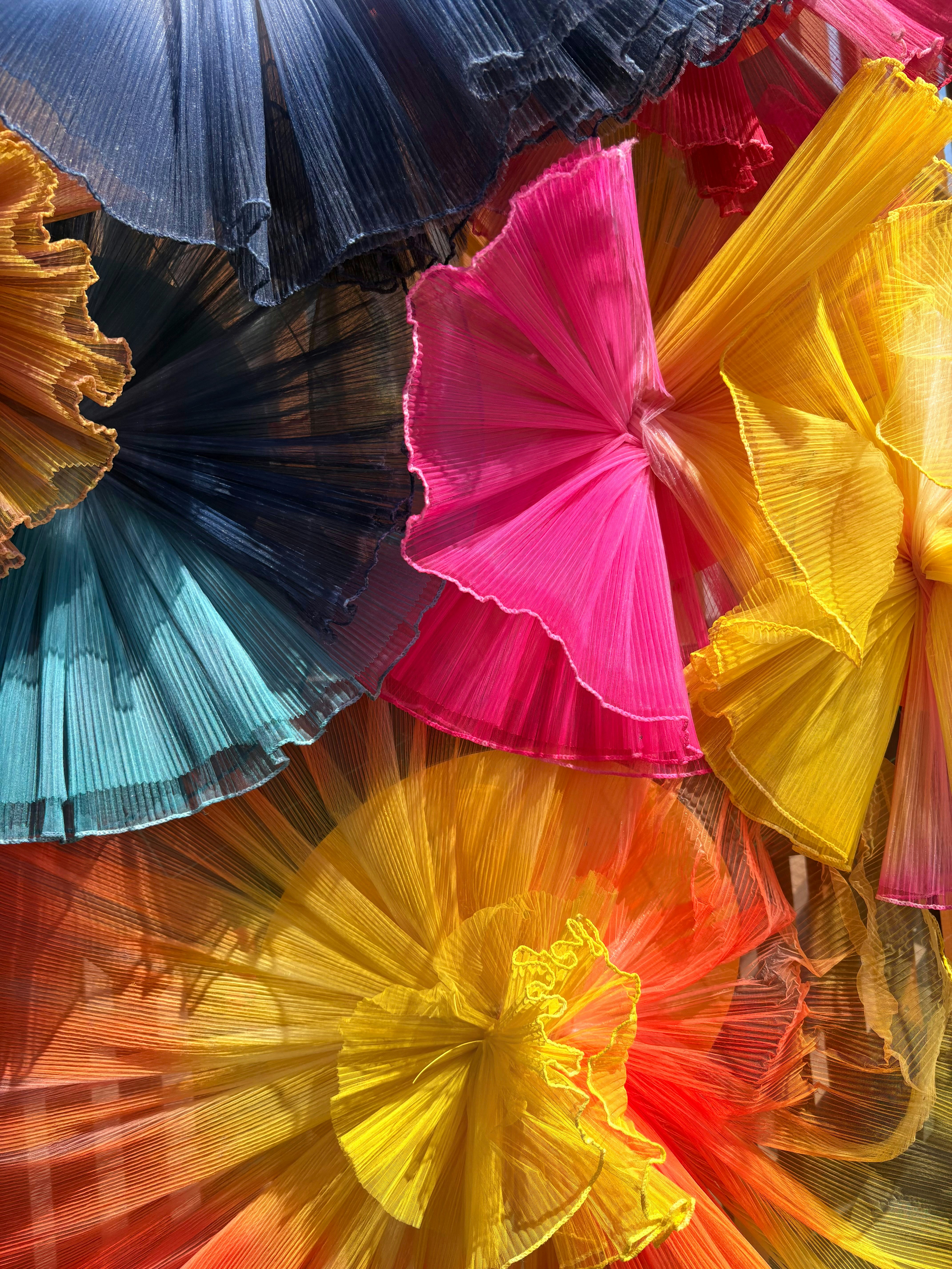 Color Burst Among Radiant Pleats