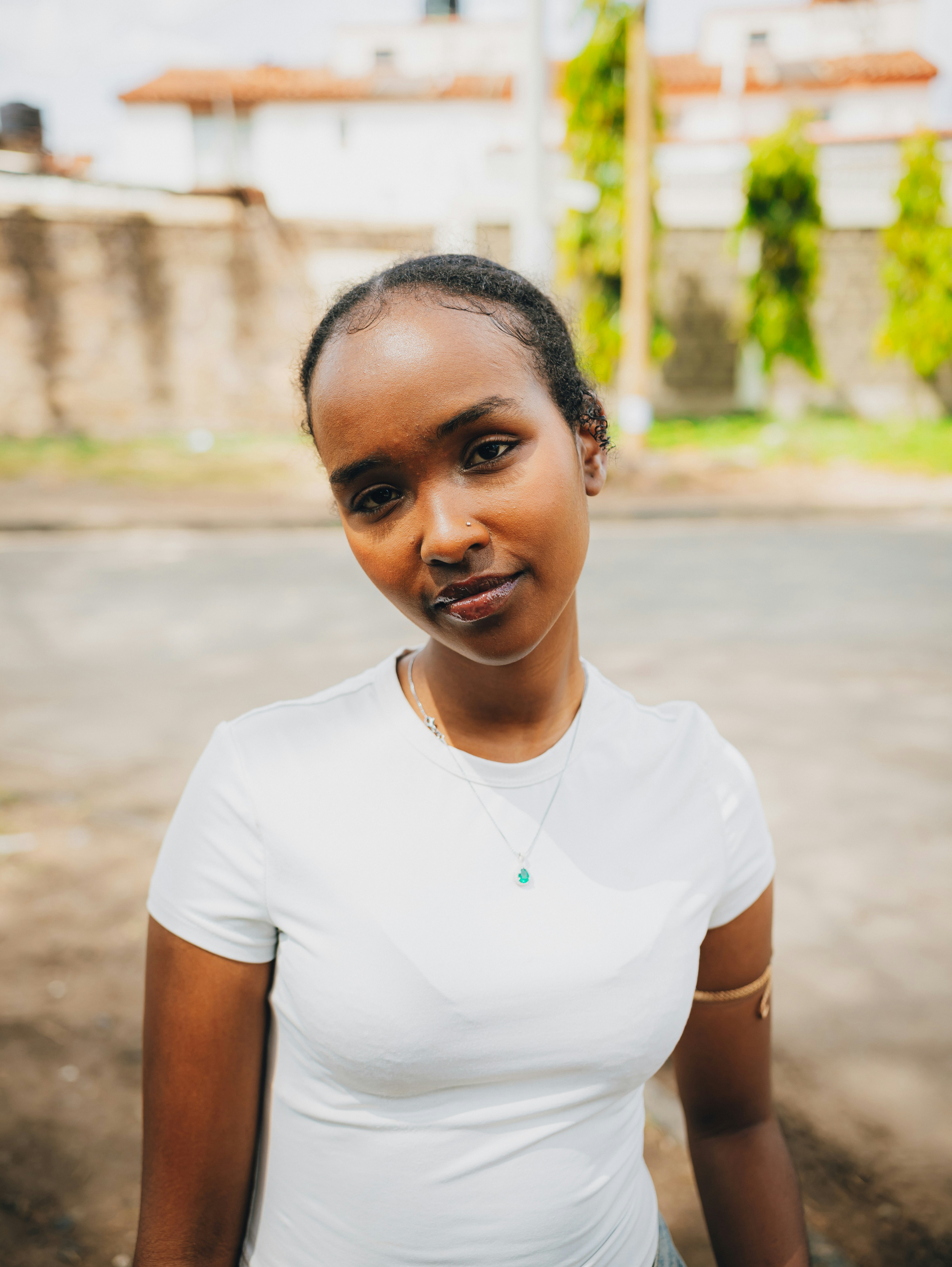 Portrait in Warm Light: A Quiet Confidence in White