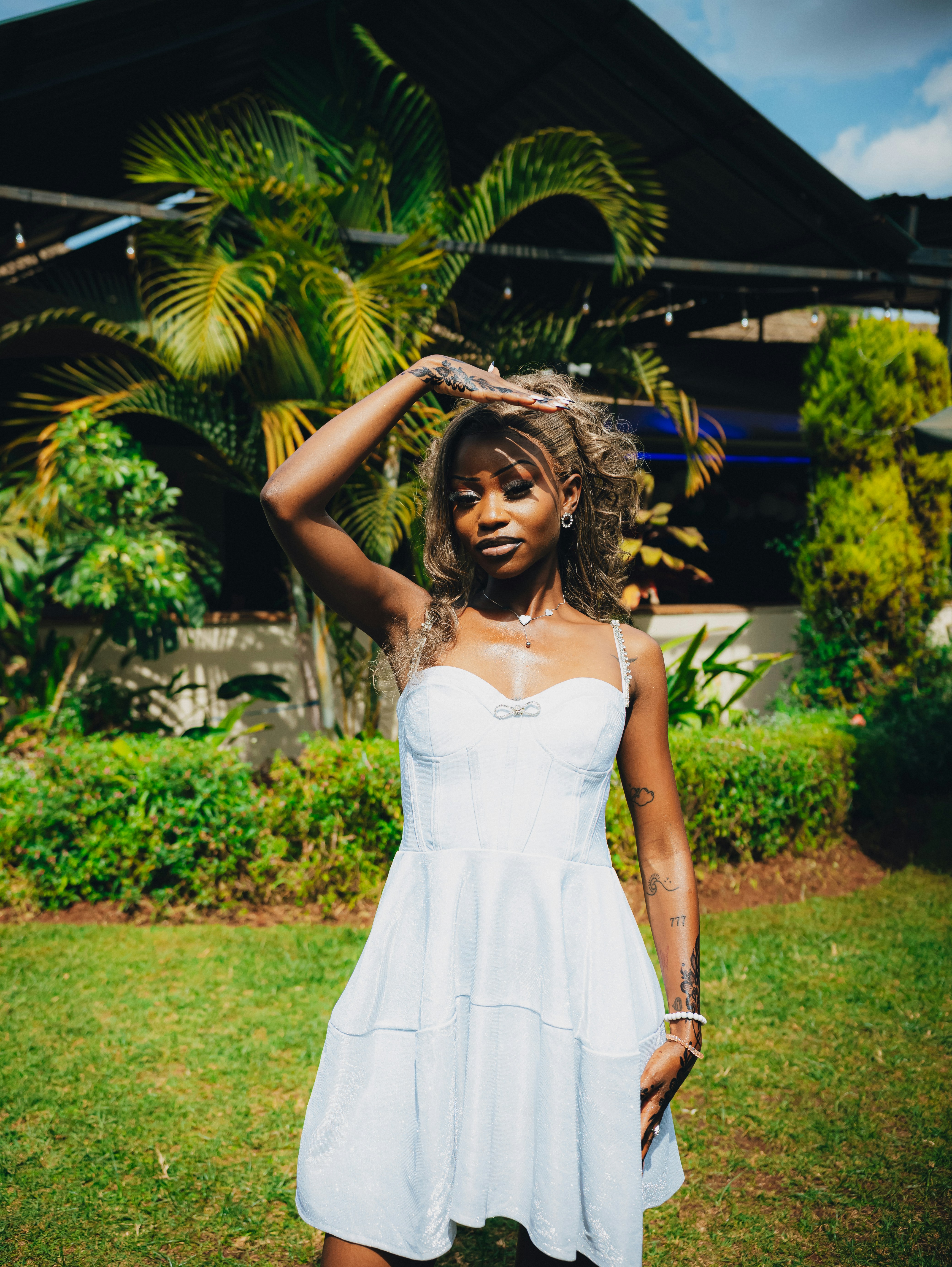 Sunlit Bride: Portrait in a Garden Oasis