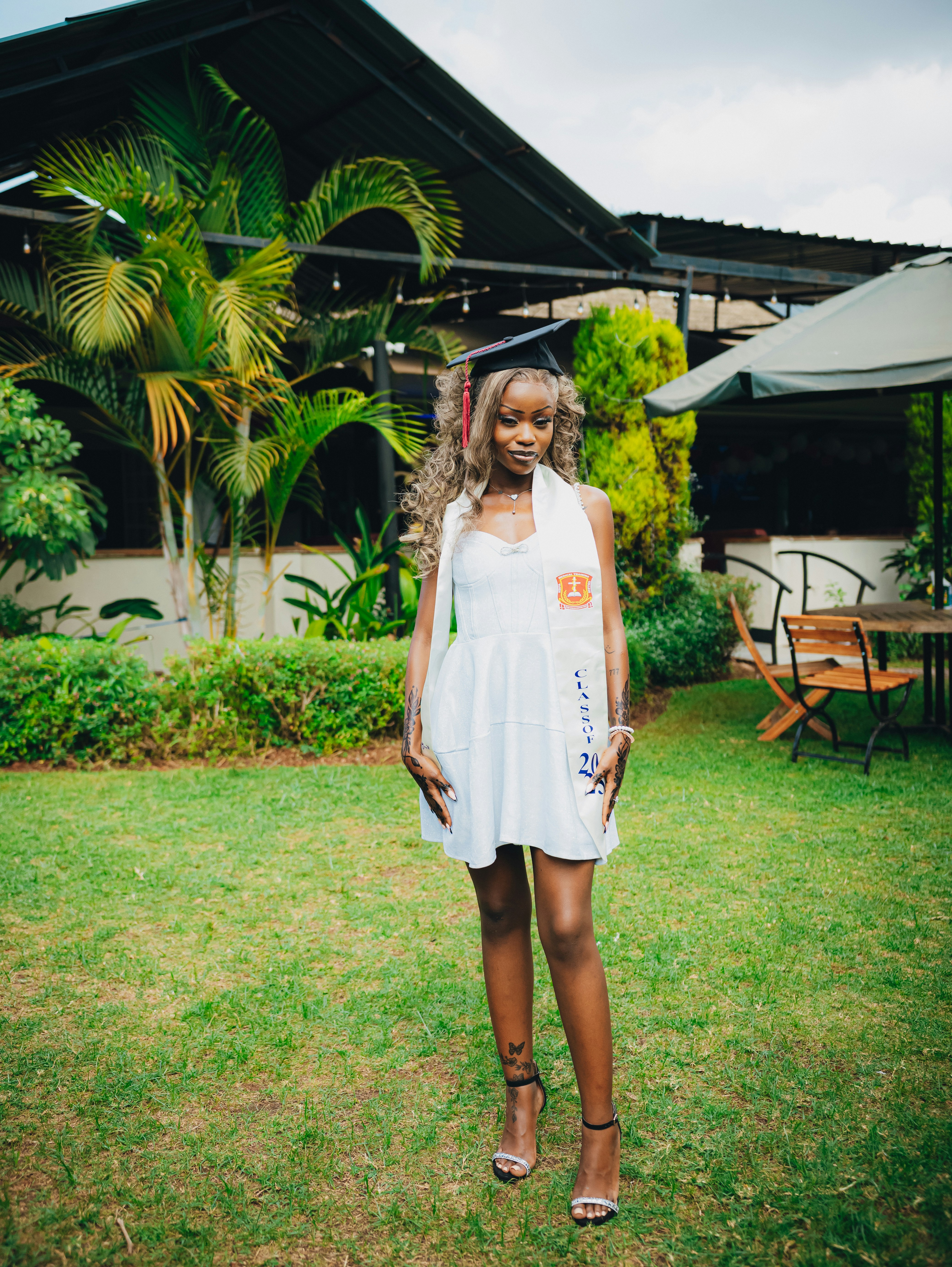 Graduation Day Glow: A Quiet Moment in a Lush Yard