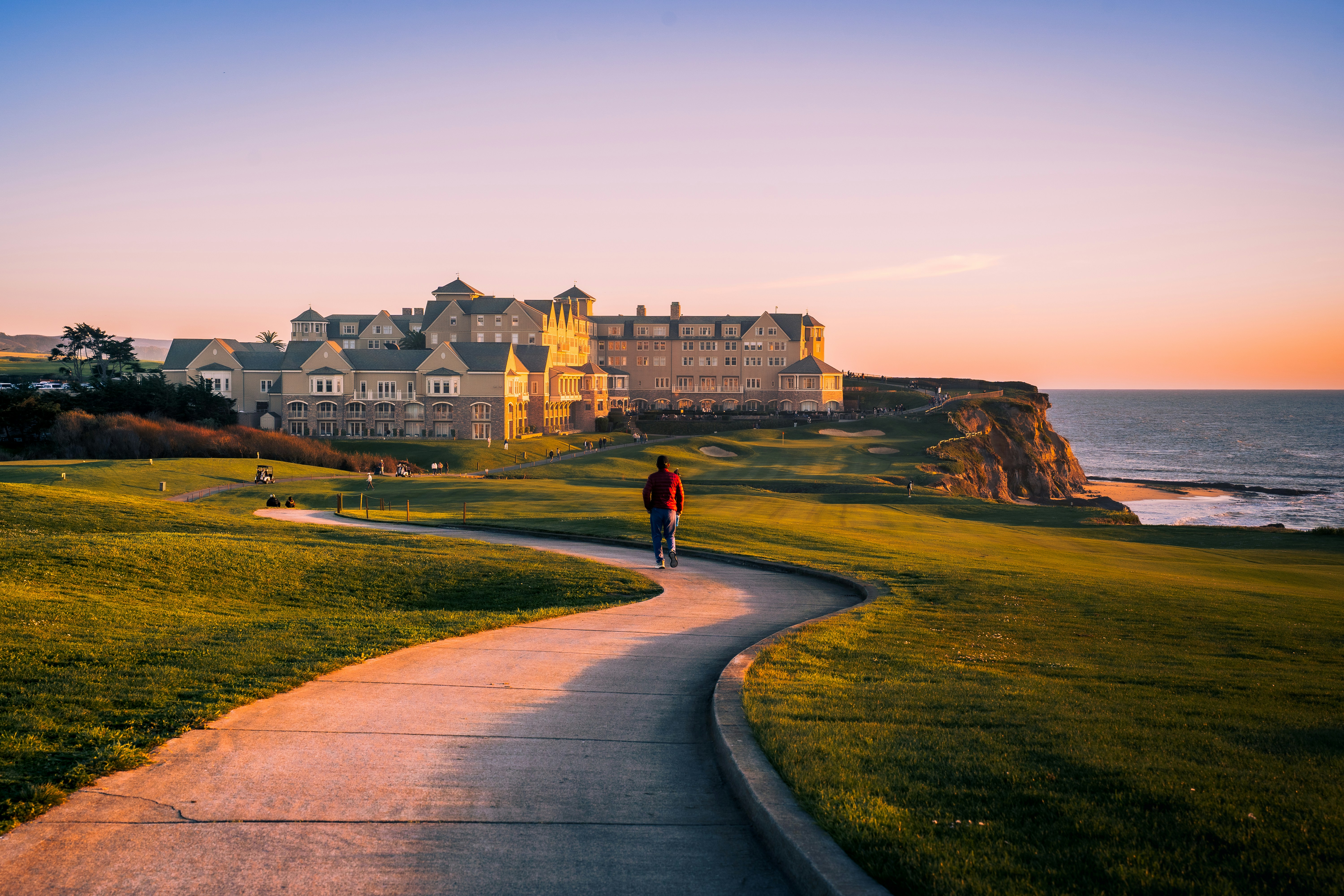 Path to the Cliffside Castle at Golden Hour