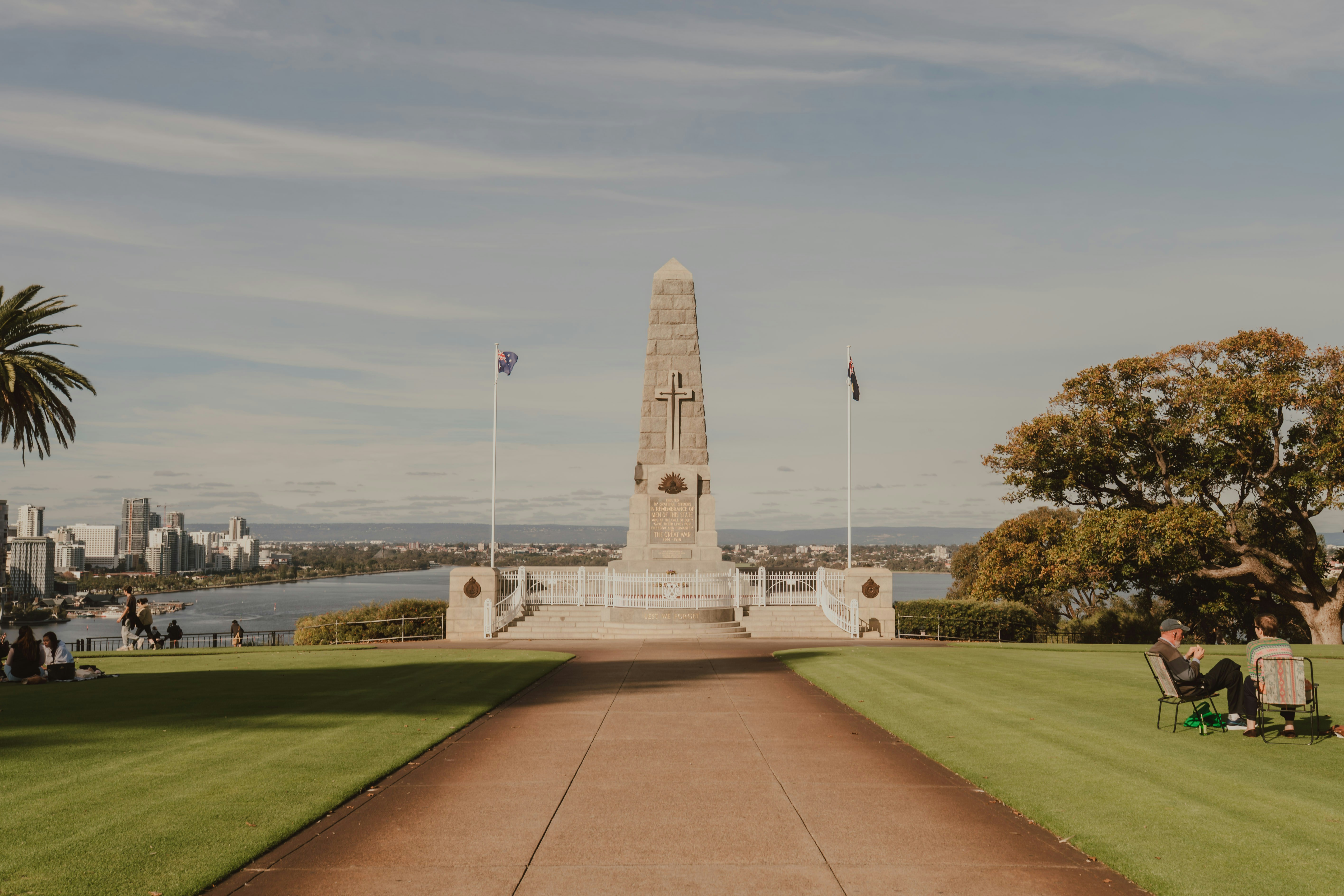 Harbor Memorial: A Path Leading to the Obelisk Monument