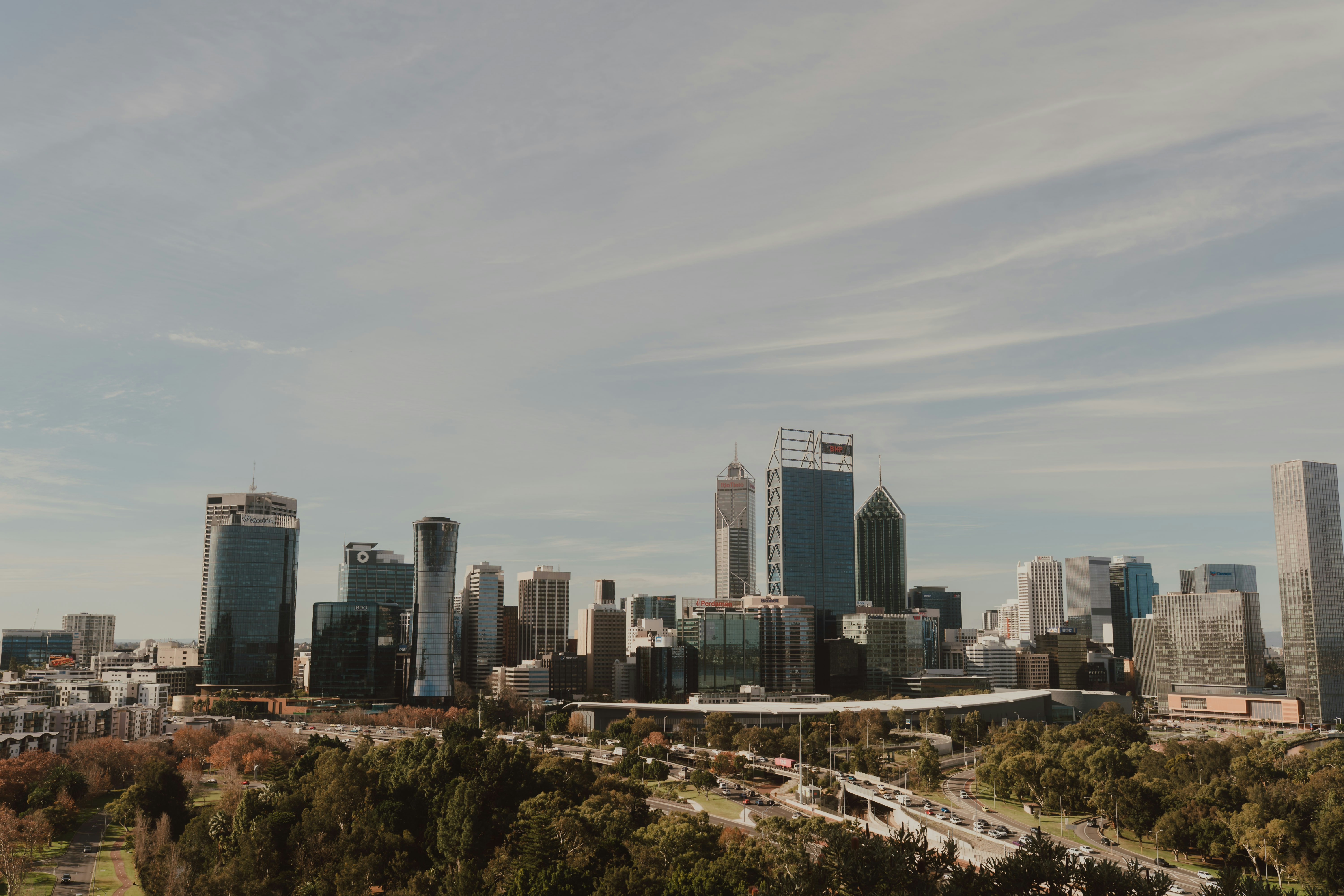 Rising Glass: A San Francisco-like Cityscape Beneath a Clear Sky